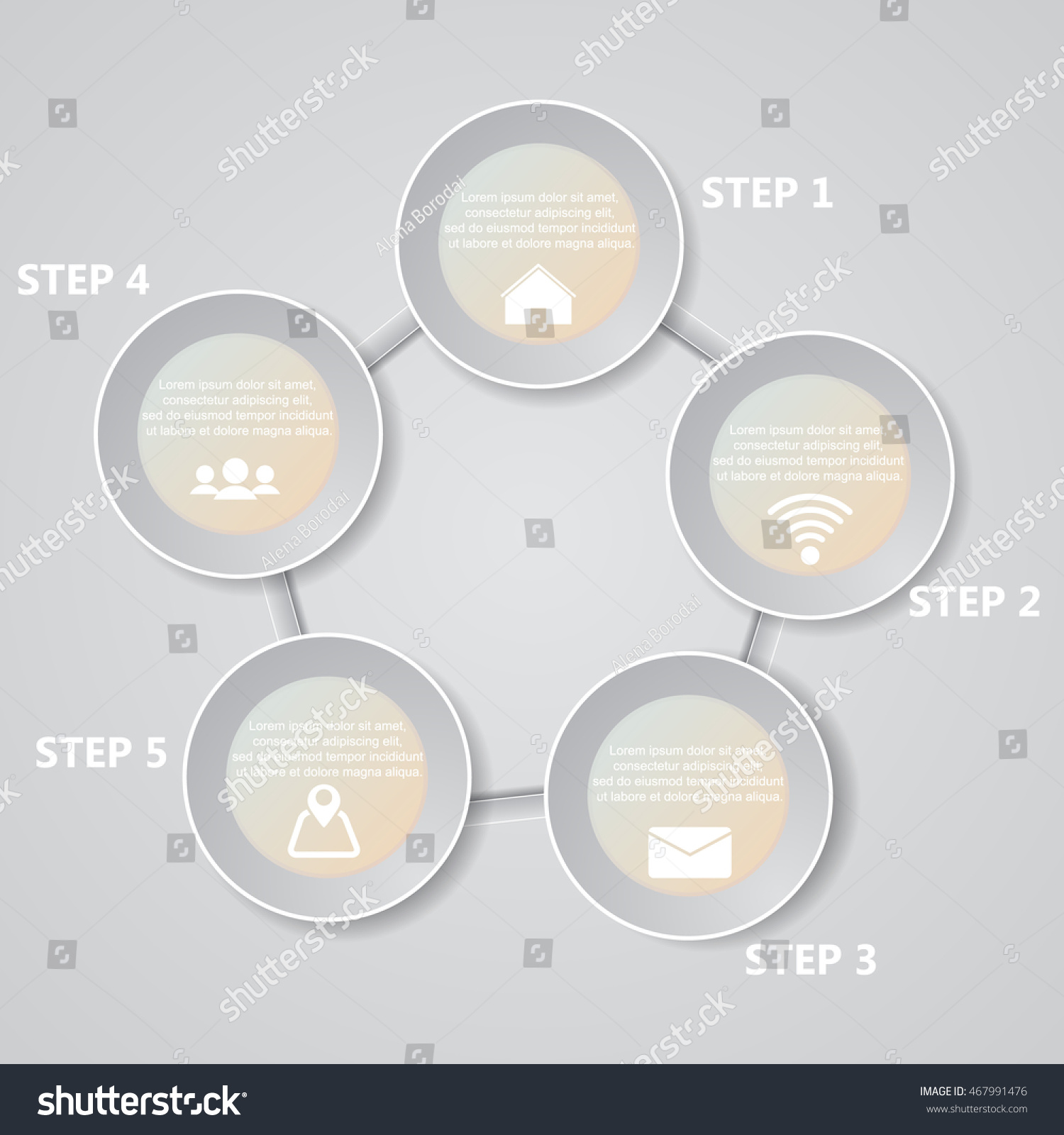 5 Steps Chart Templategraphic Website Layout Vector De Stock Libre De