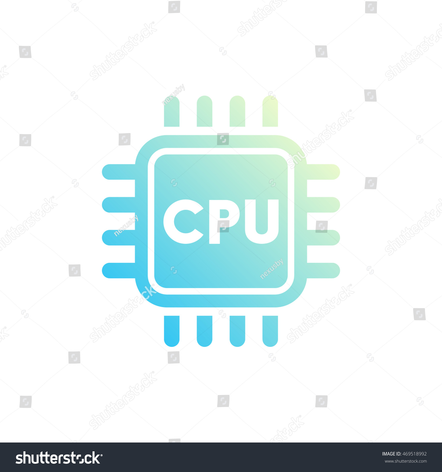 Cpu Icon Central Processing Unit Processor Stock Vector (Royalty Free ...