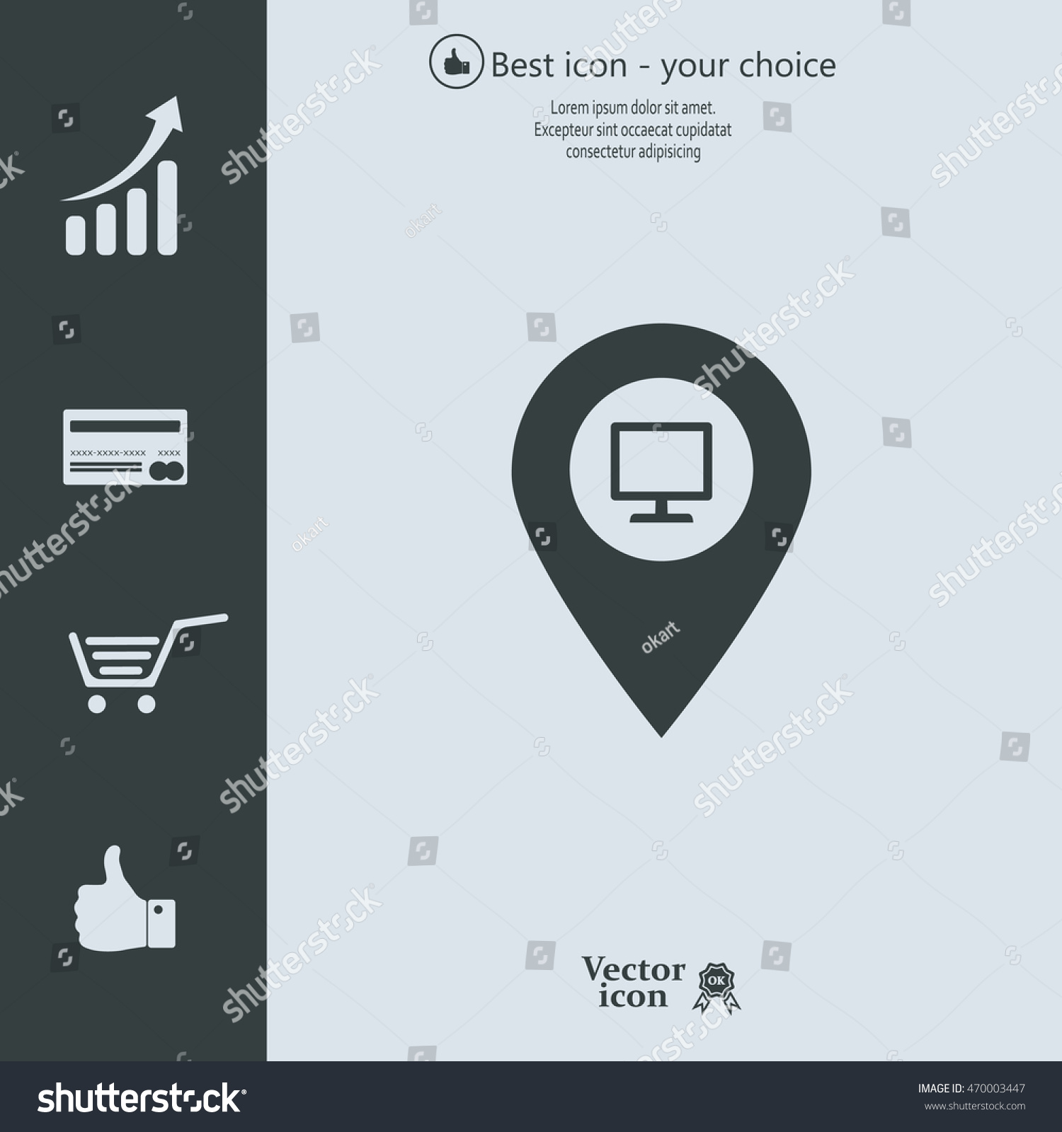 Vector Desktop Computer Map Pointer Stock Vector (Royalty Free ...