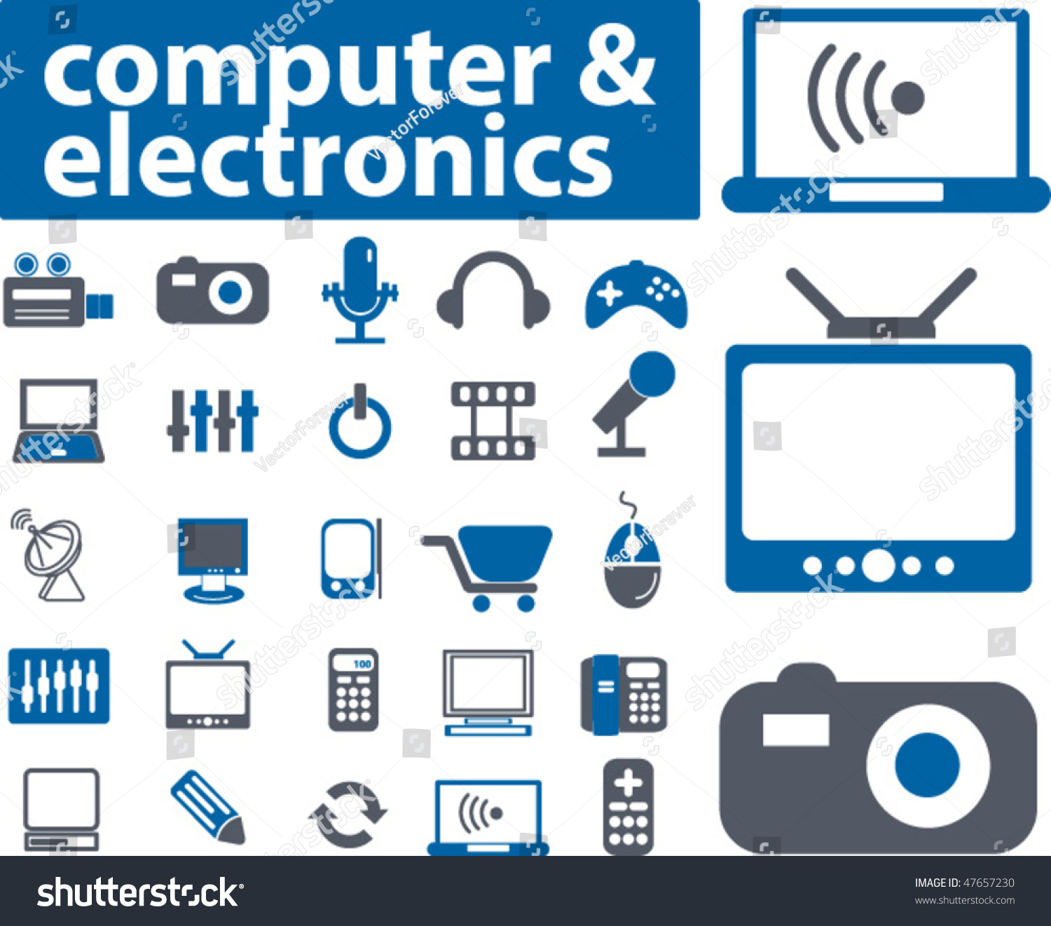 25 Computer Electronics Signs Vector Stock Vector (Royalty Free ...