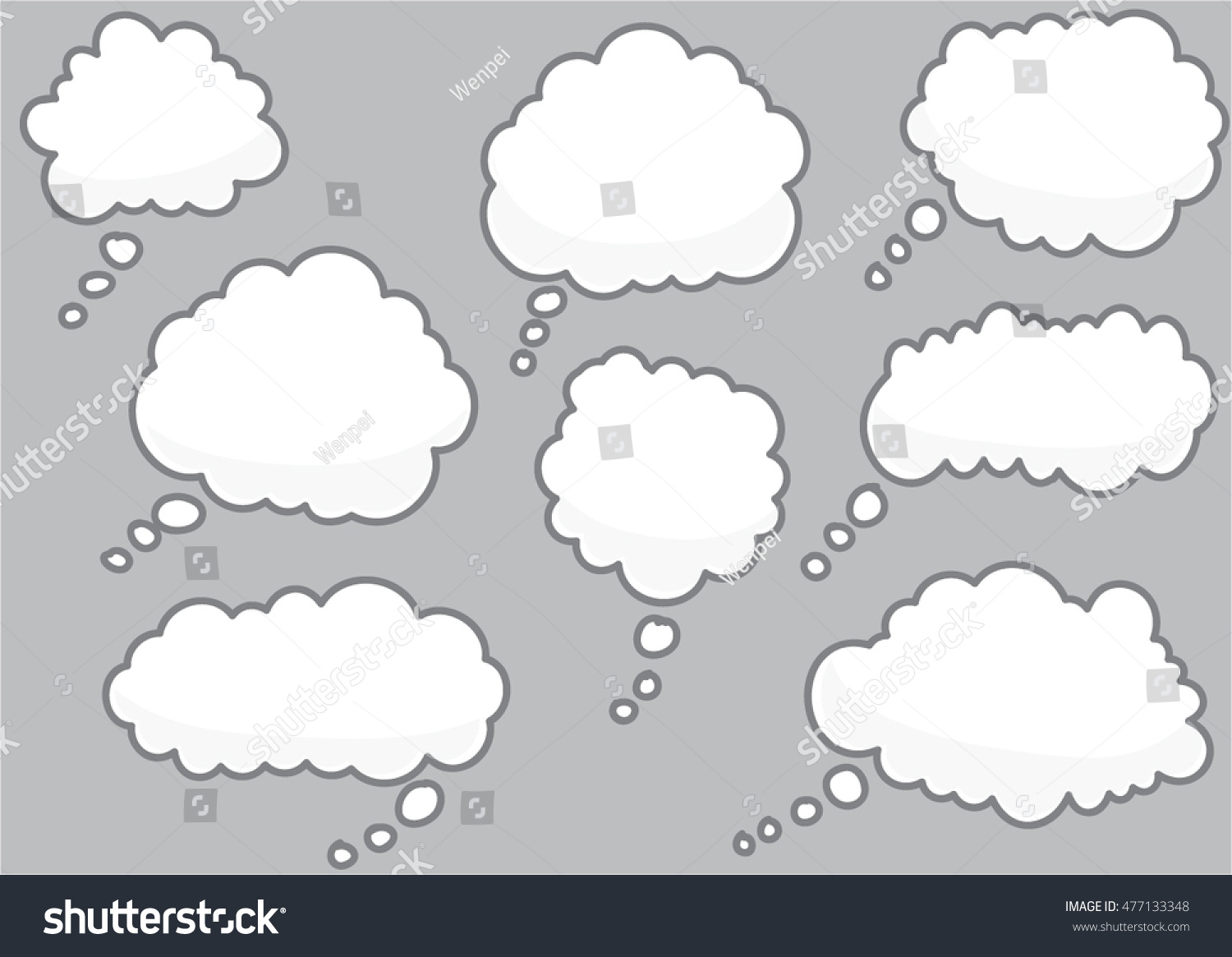 Vector Drawing Thinking Bubbles Stock Vector (Royalty Free) 477133348 ...