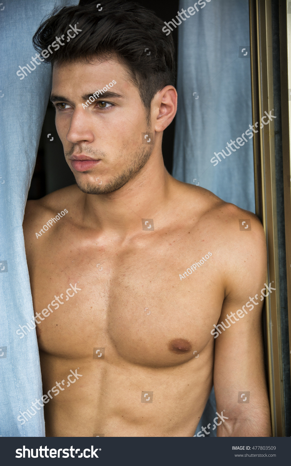 Sexy Handsome Young Man Standing Shirtless Foto Stok 477803509 ... Sexy Handsome Young Man Standing Shirtless Foto Stok 477803509 ...