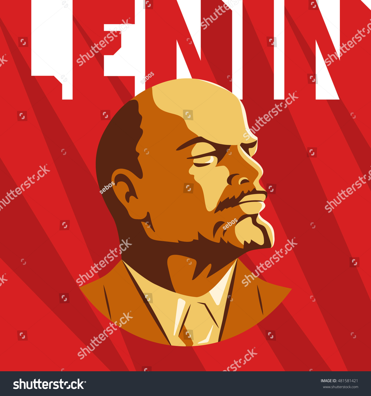 Portrait Vladimir Lenin Poster Stylized Sovietstyle Stock Vector ... Portrait Vladimir Lenin Poster Stylized Sovietstyle Stock Vector ...