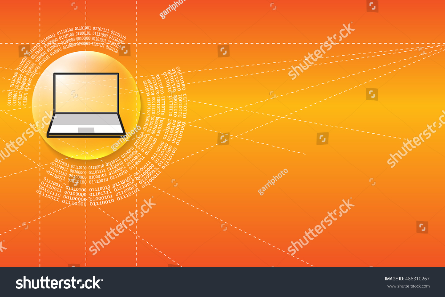 Vector Abstract Background Circular Binary Code Stock Vector Royalty