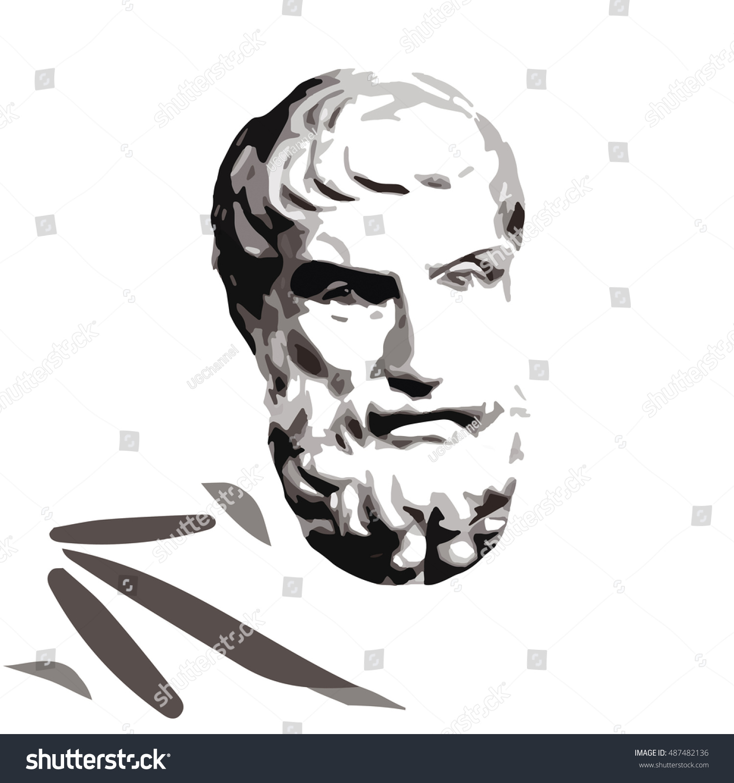 Epicurus Vector Portrait Ancient Greek Philosopher Stock Vector ... Epicurus Vector Portrait Ancient Greek Philosopher Stock Vector ...