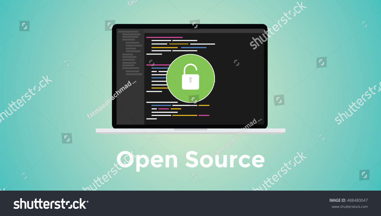 Open Source Code Program Technology Software Stock Vector (Royalty Free ...