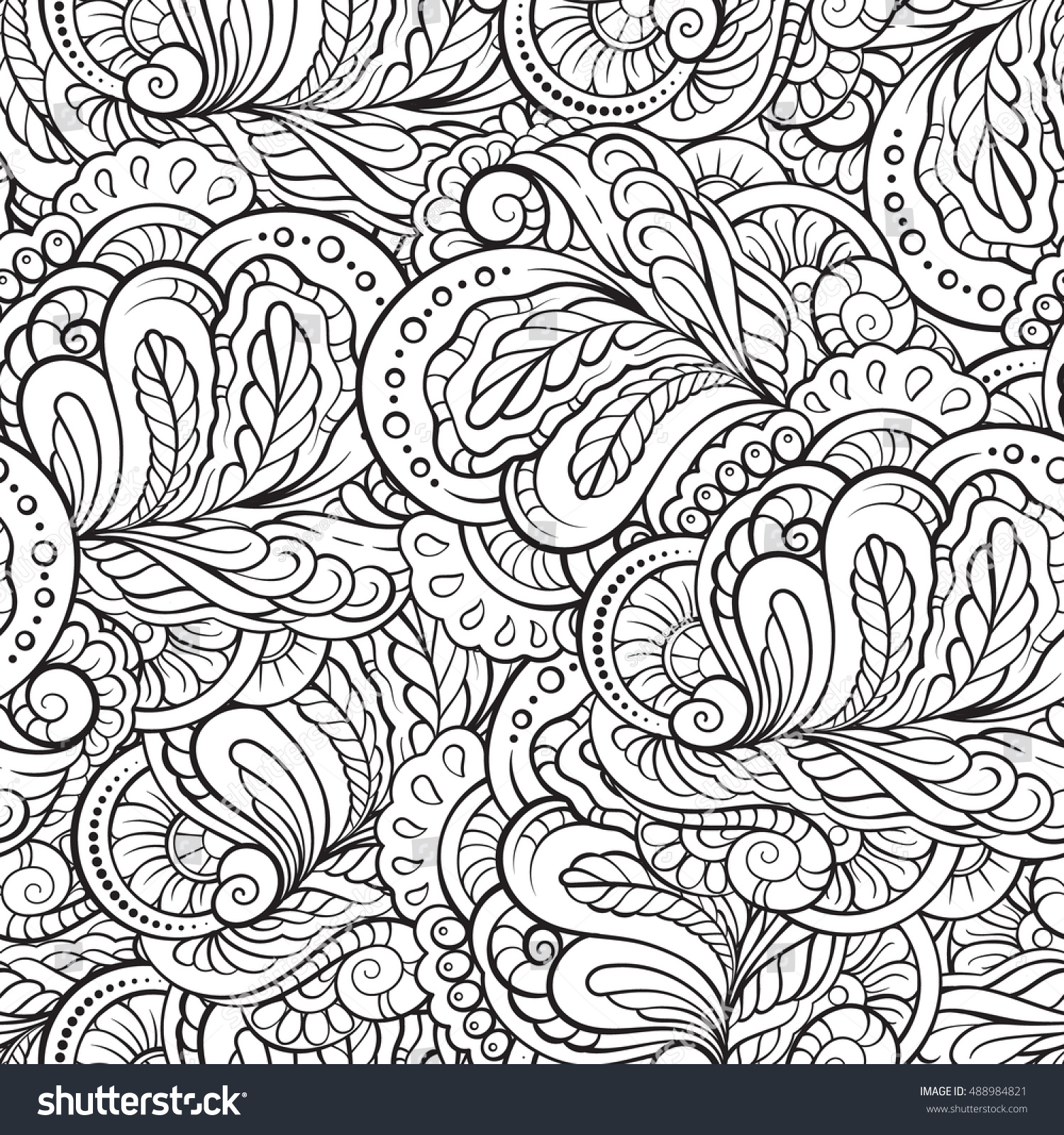 Vector Black White Decorative Elements Seamless Stock Vector Royalty