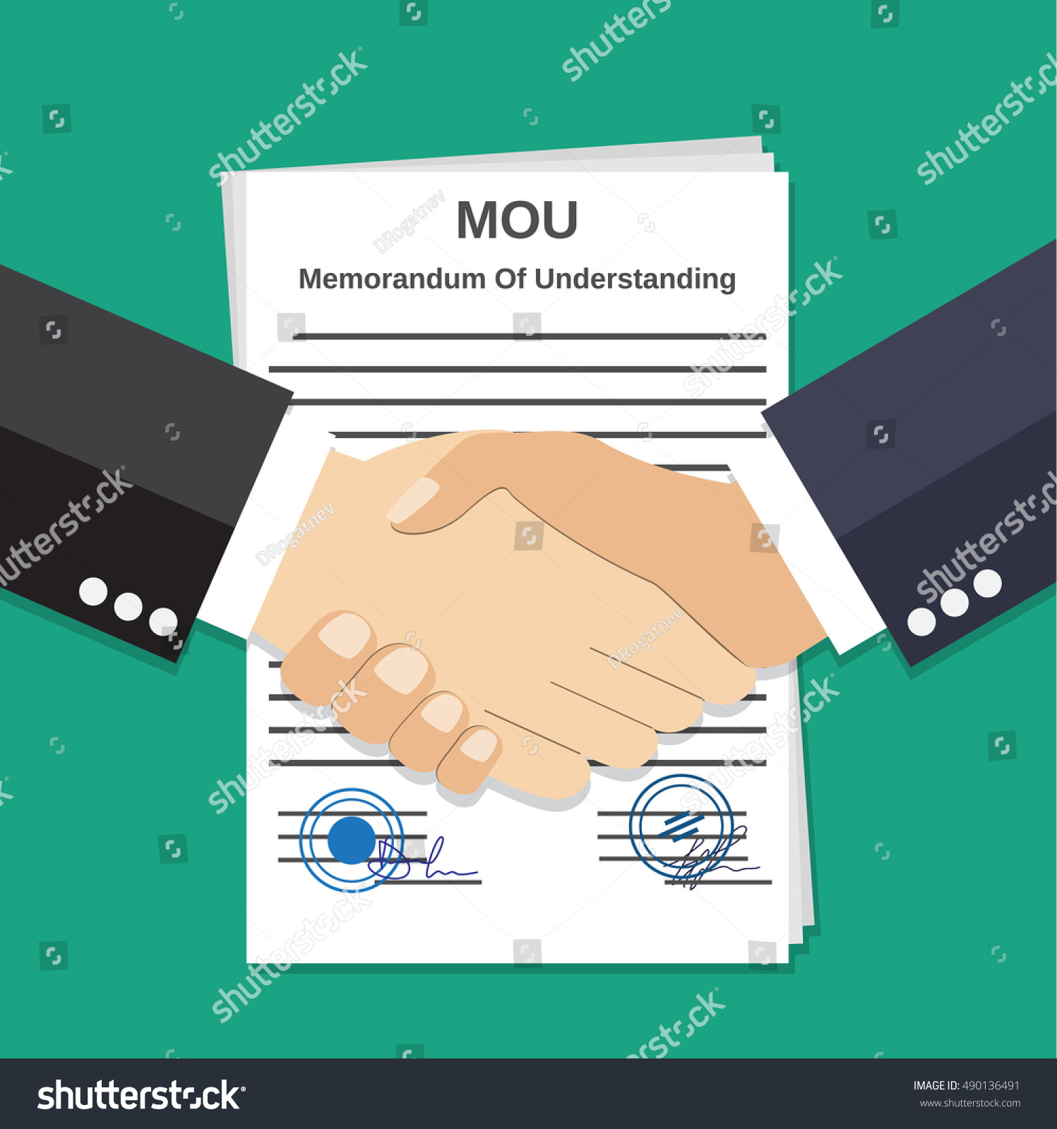 Two Businessman Handshake On Mou Memorandum Stock Vector (Royalty Free ... Two Businessman Handshake On Mou Memorandum Stock Vector (Royalty Free ...