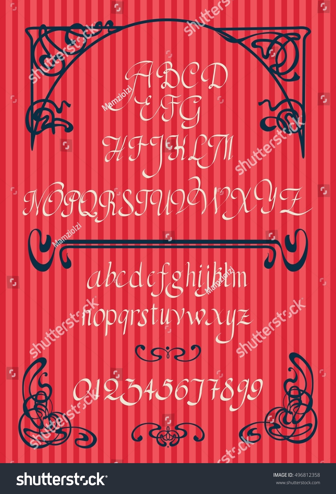 Calligraphic Vector Script Font Handwritten Brush Stock Vector Royalty
