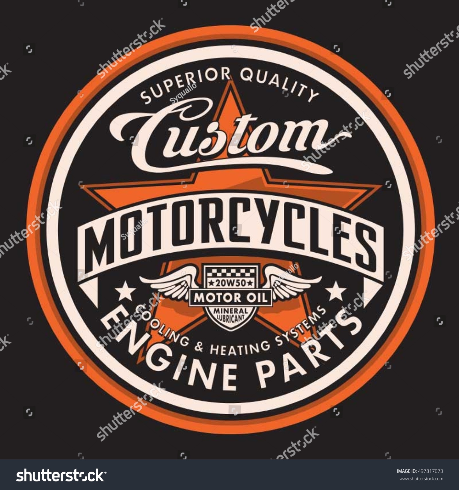 Motorcycle Typography Tshirt Graphics Vectors Stock Vector Royalty