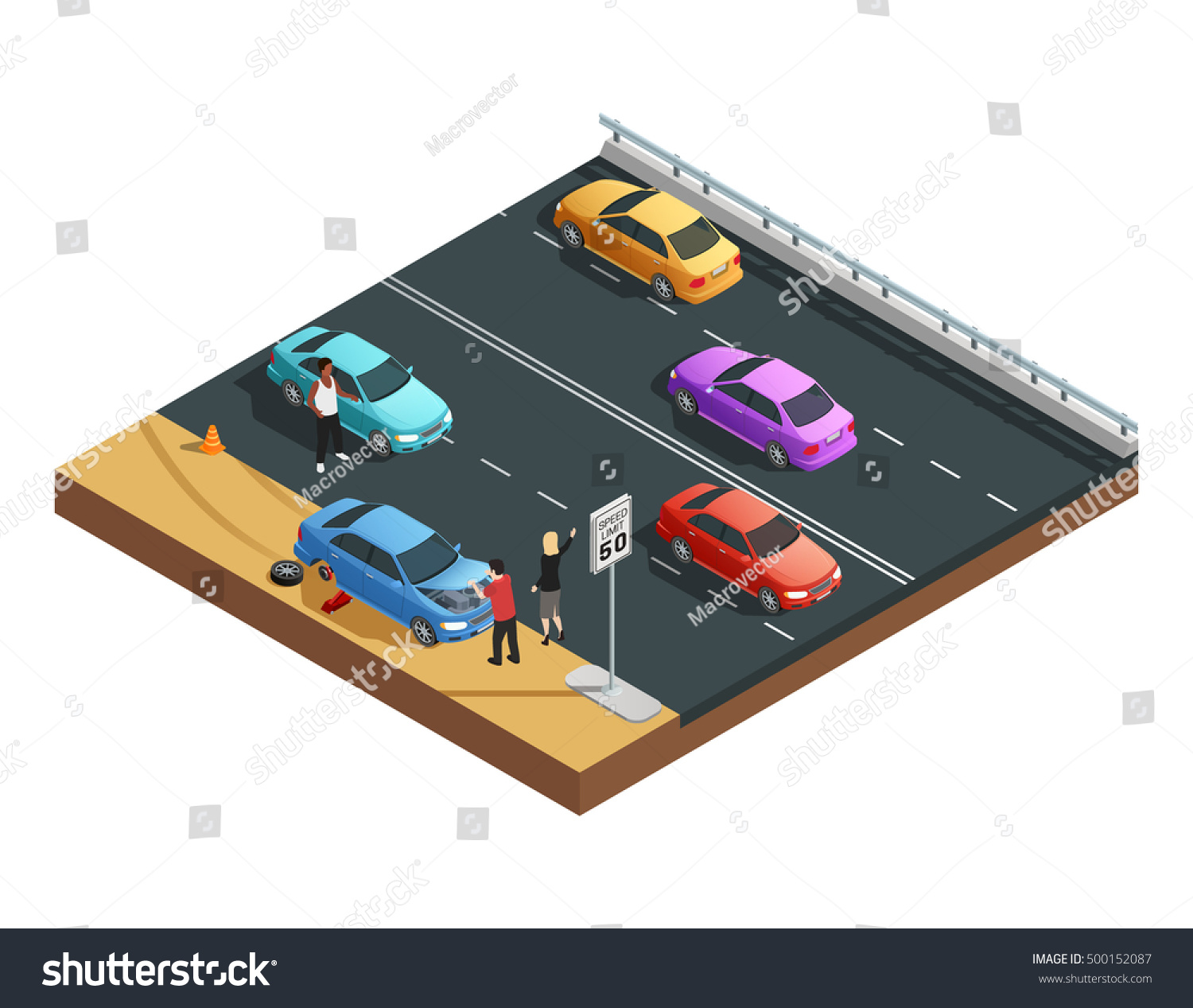 Car Accidents Isometric Composition Two People Stock Vector (Royalty ... Car Accidents Isometric Composition Two People Stock Vector (Royalty ...