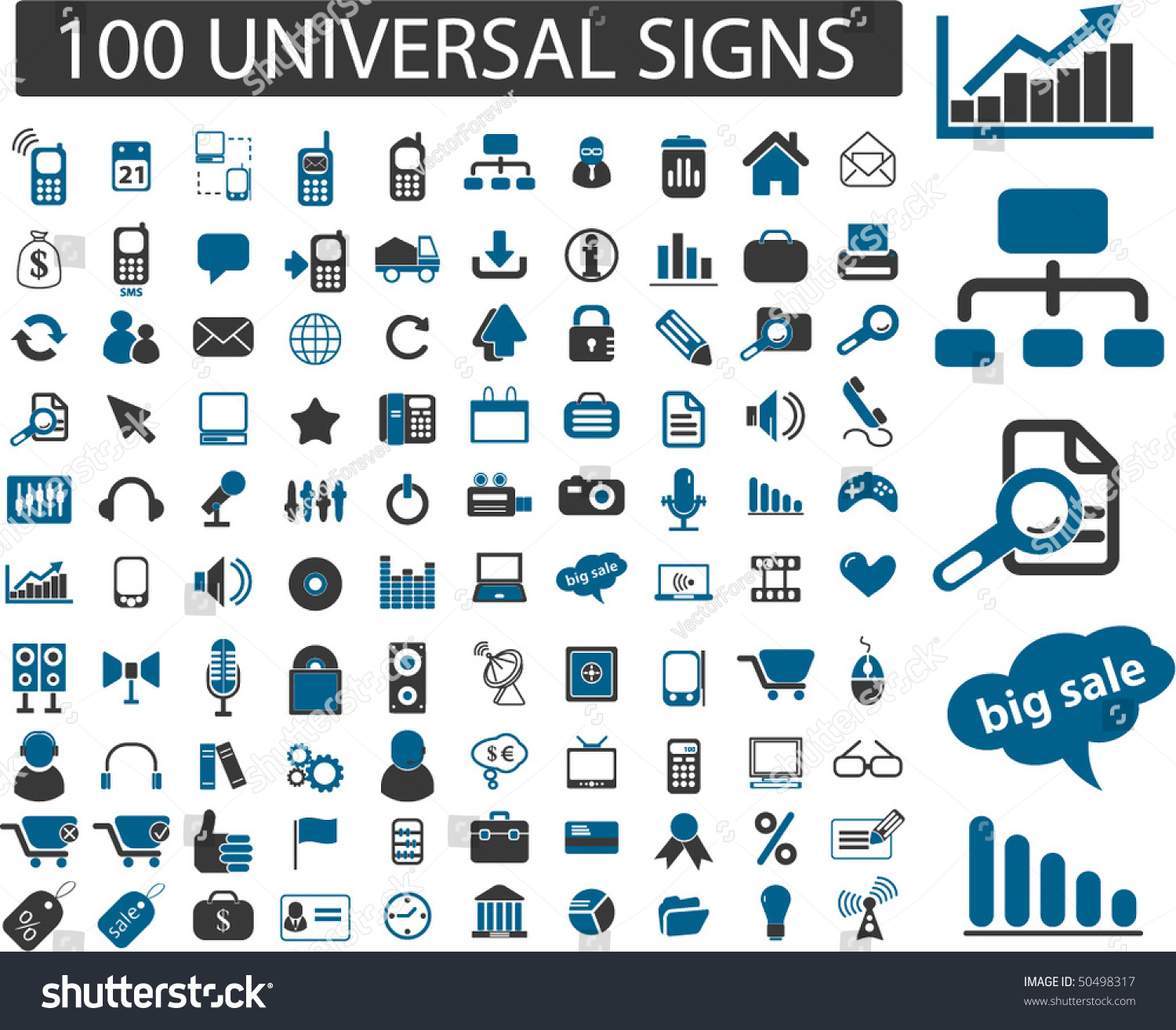 100 Universal Signs Vector Stock Vector (Royalty Free) 50498317 ...