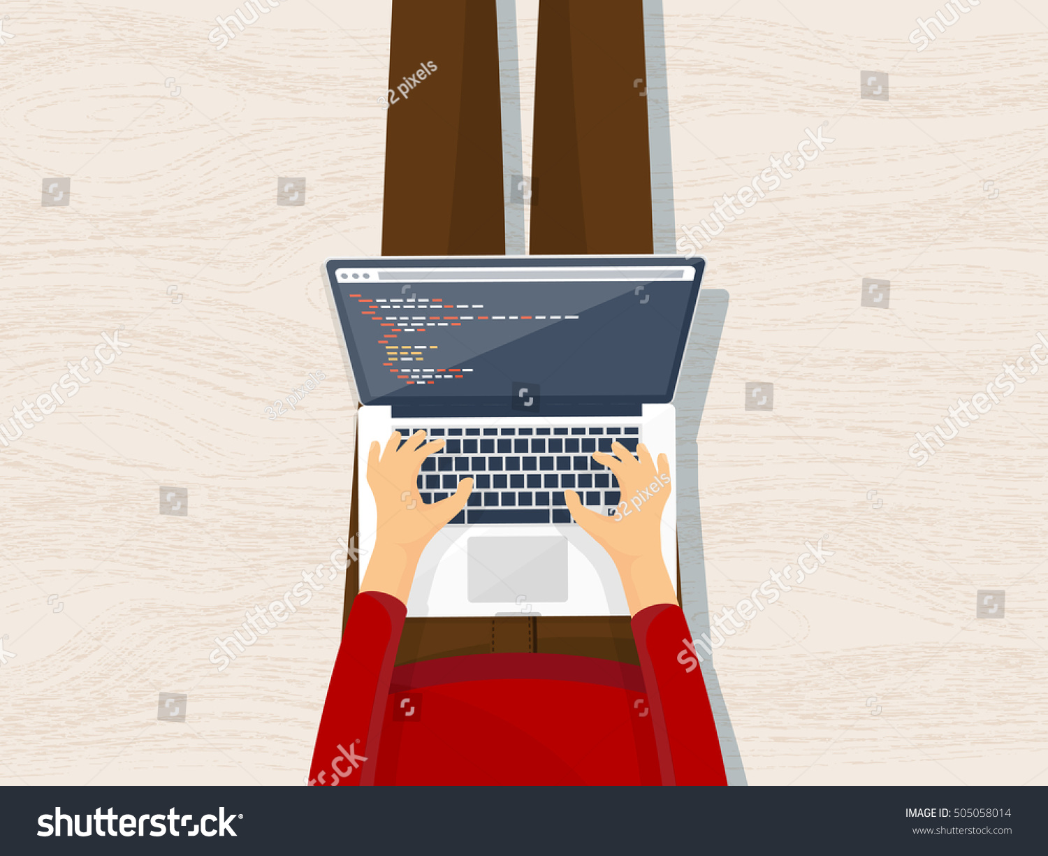 Programming Coding Backgroundflat Designprogram Source Codesoftware Stock Illustration 505058014