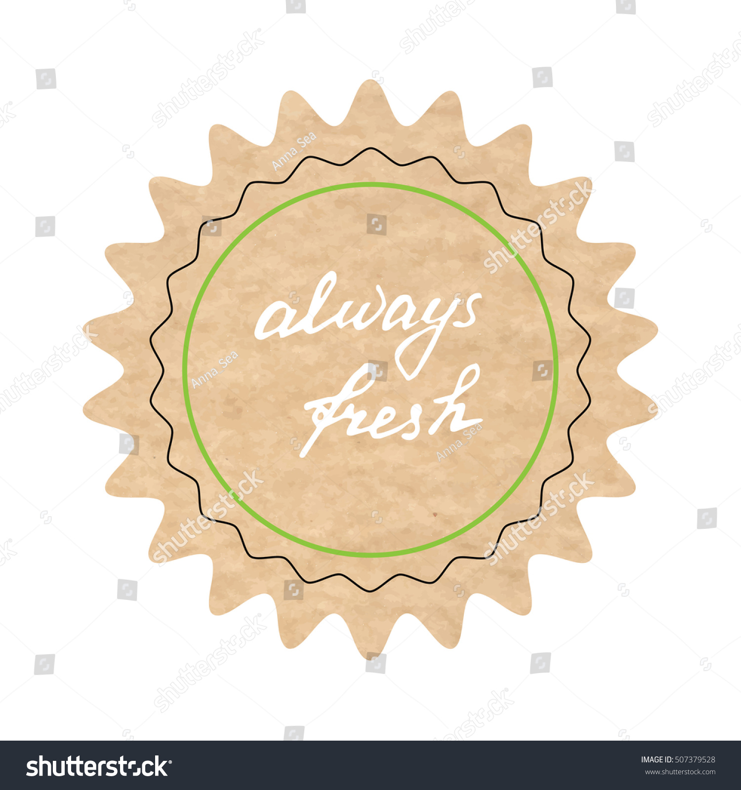 Always Fresh Vector Sign Handdrawn Illustration Stock Vector (Royalty ...