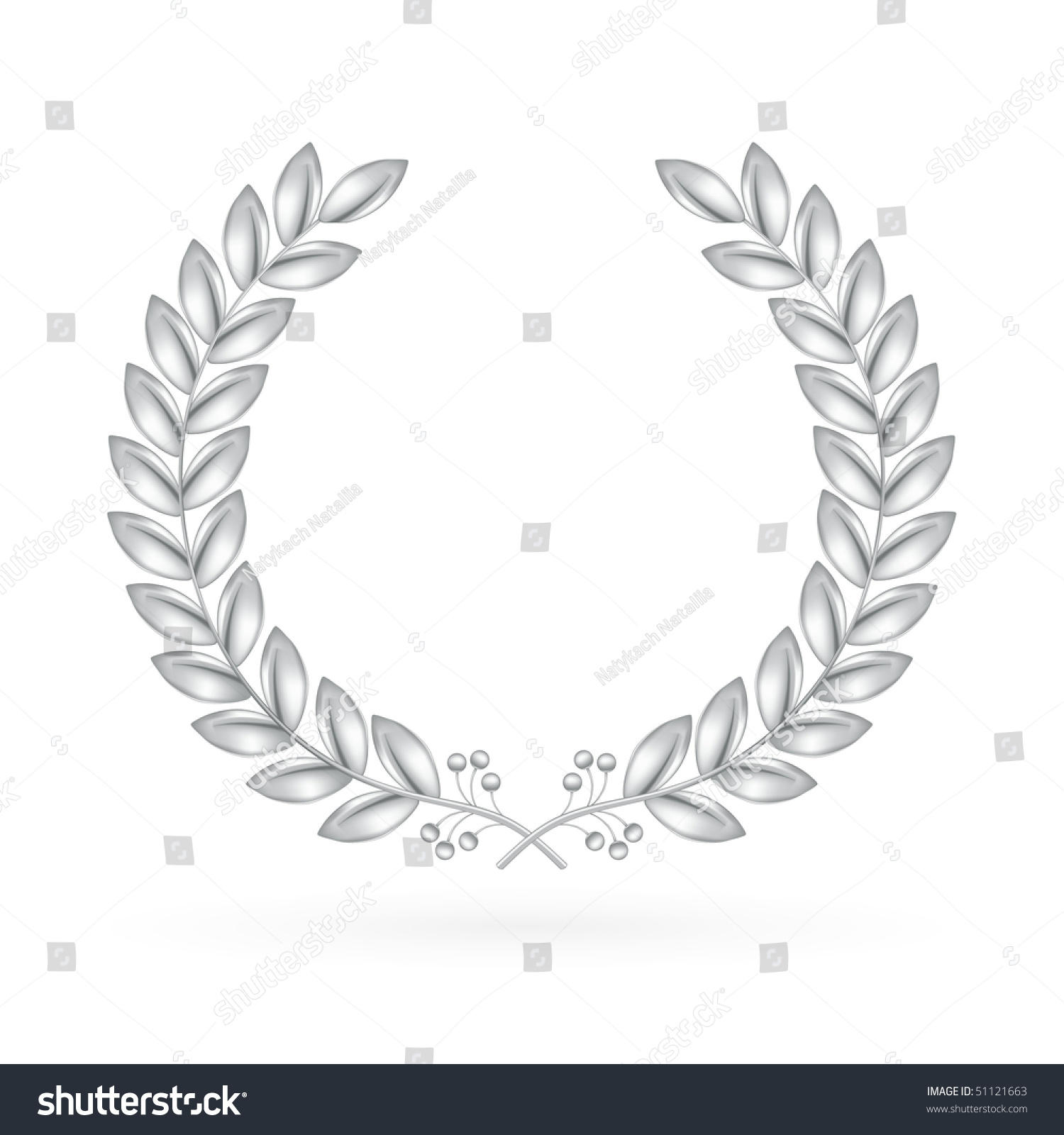 Laurel Wreath Silver Vector Stock Vector (Royalty Free) 51121663 ...