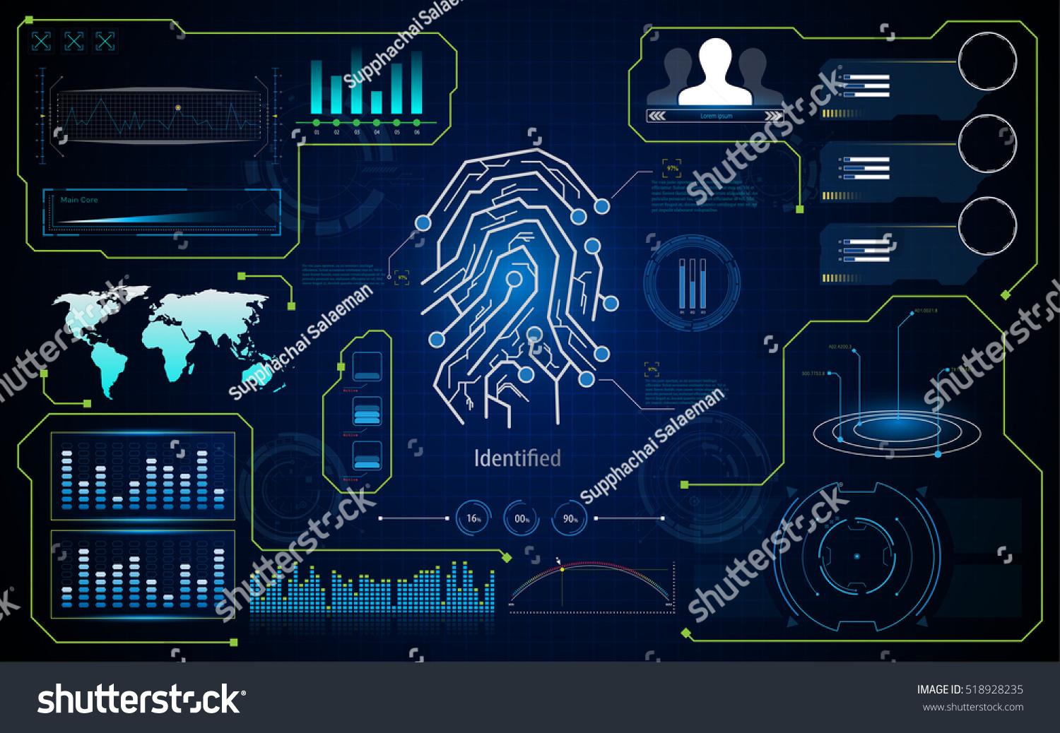 Abstract Hud Ui Interface Cyber Tech Stock Vector Royalty Free 518928235 Shutterstock