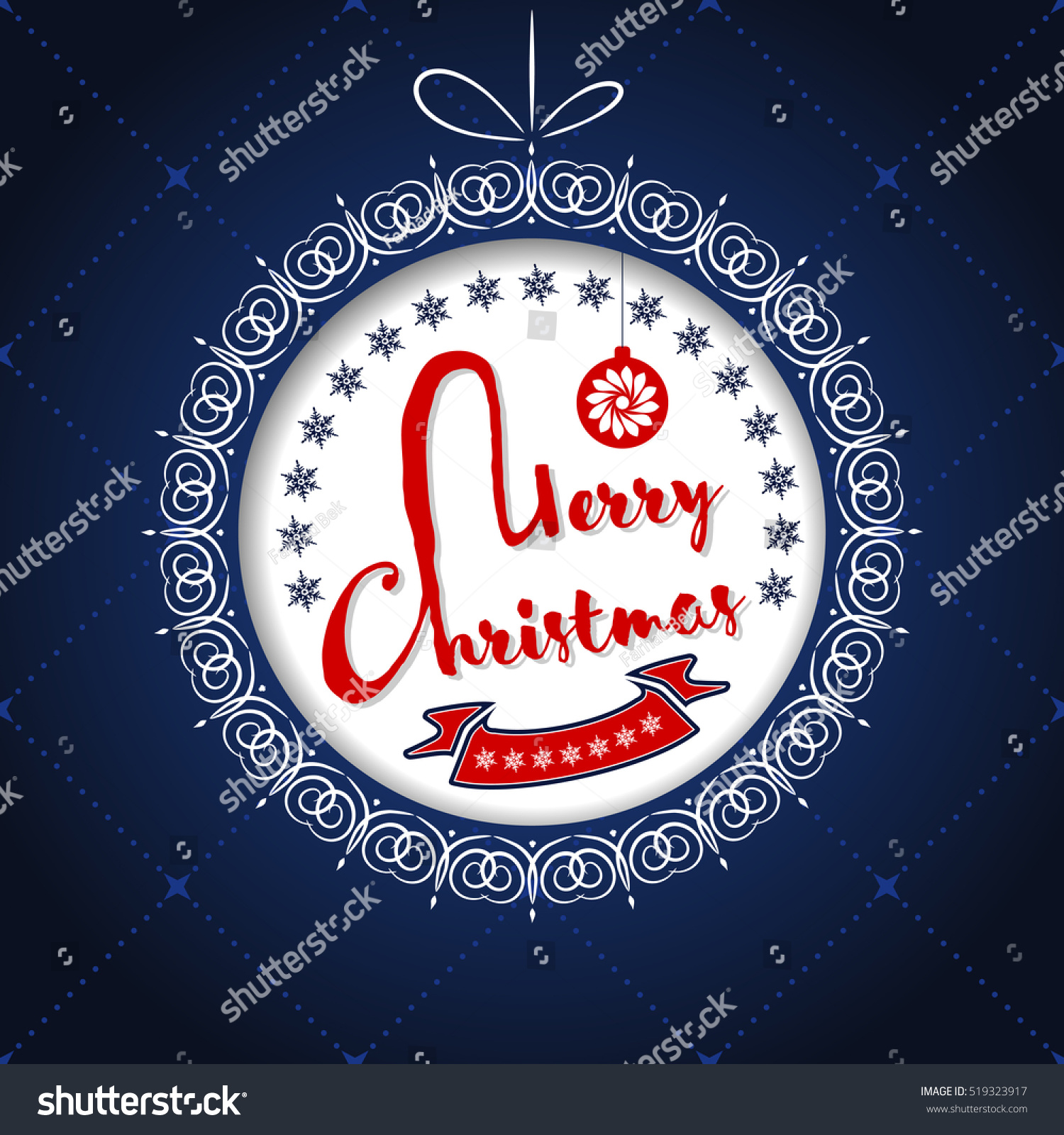 Christmas Greeting Card Merry Christmas Lettering Stock Vector Royalty