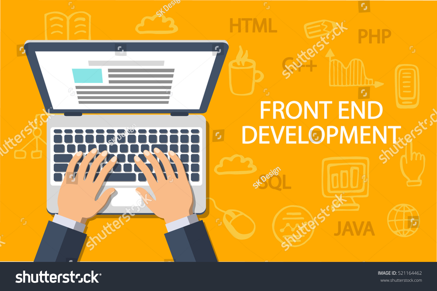 Front End Development Web Application Website Stock Vector (Royalty ...