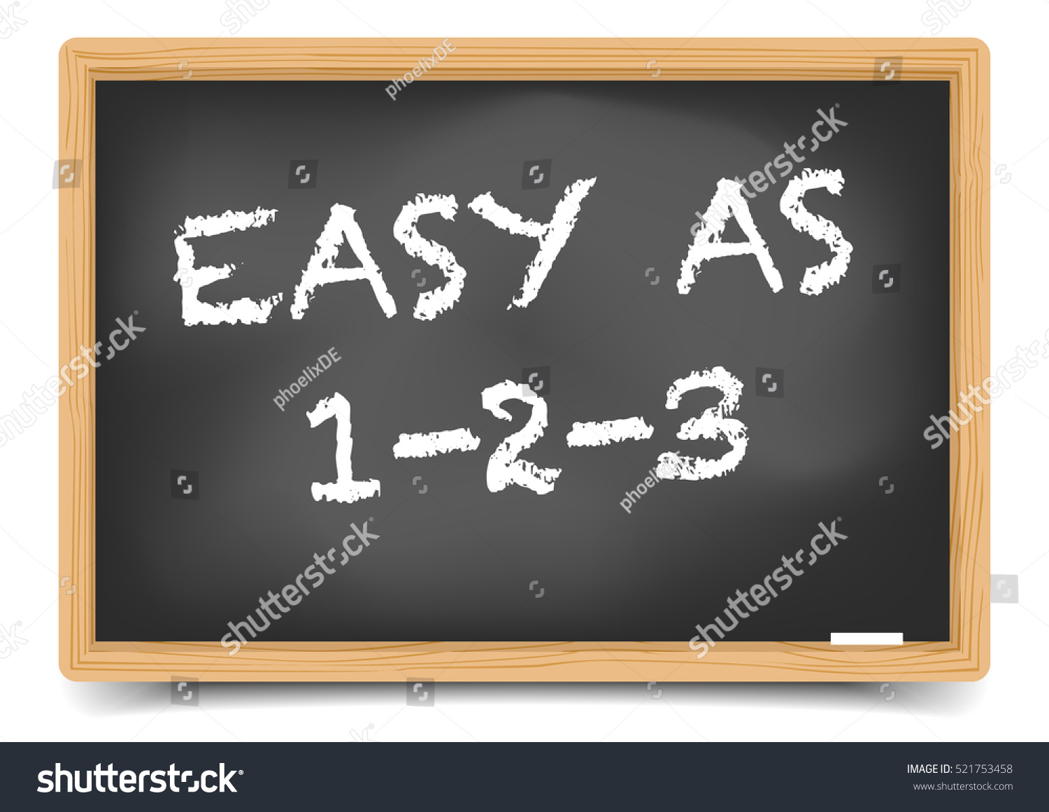 Detailed Illustration Blackboard Easy 123 Text Stock Vector (Royalty ...