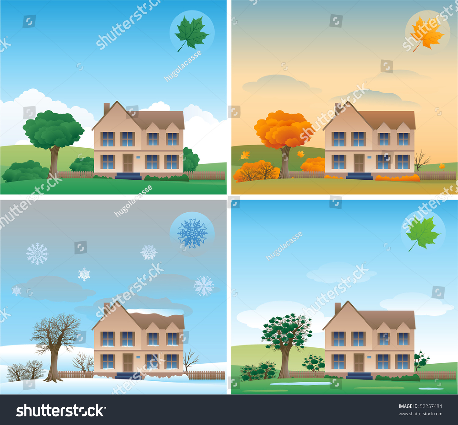 Four Seasons Background Stock Vector (Royalty Free) 52257484 | Shutterstock