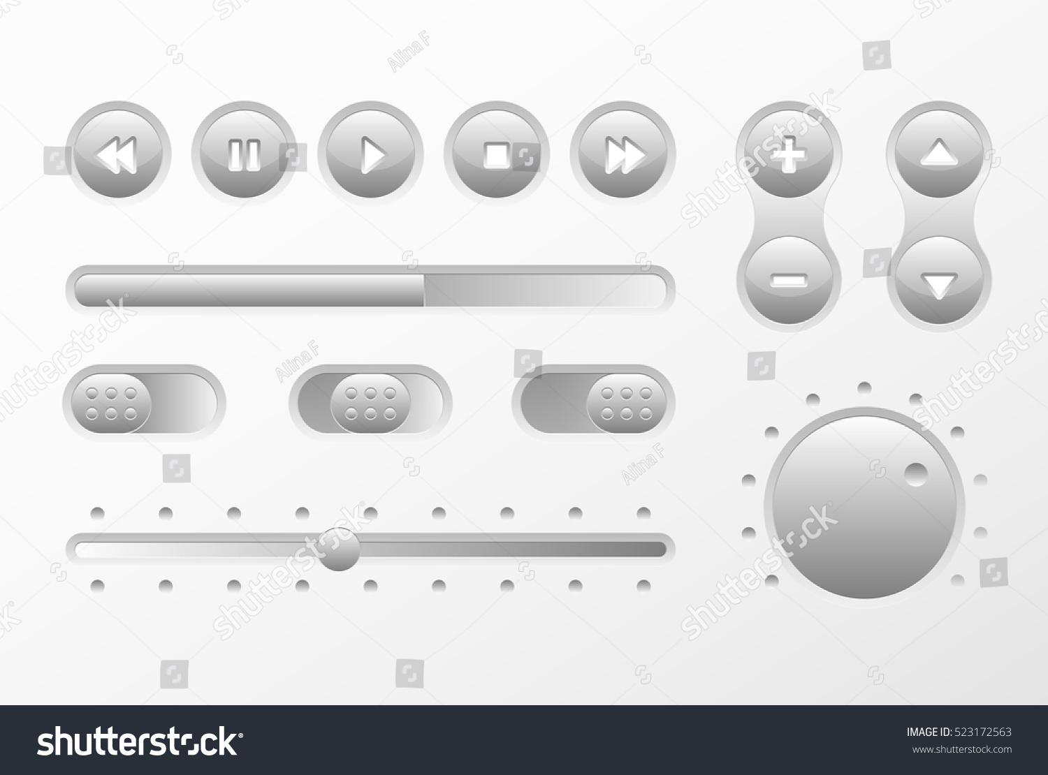 Gray Web Ui Ux Music Elements Stock Vector (Royalty Free) 523172563 ... Gray Web Ui Ux Music Elements Stock Vector (Royalty Free) 523172563 ...