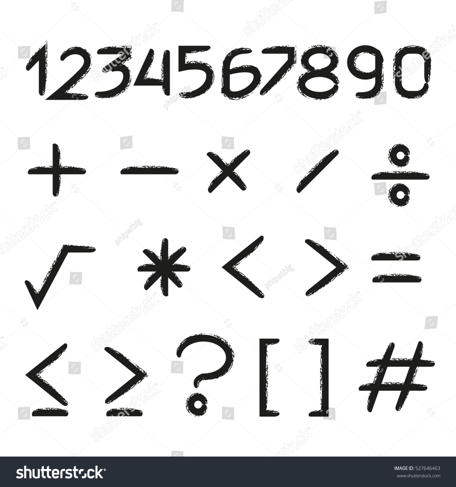Number Math Symbols Stock Vector (royalty Free) 527646463 | Shutterstock