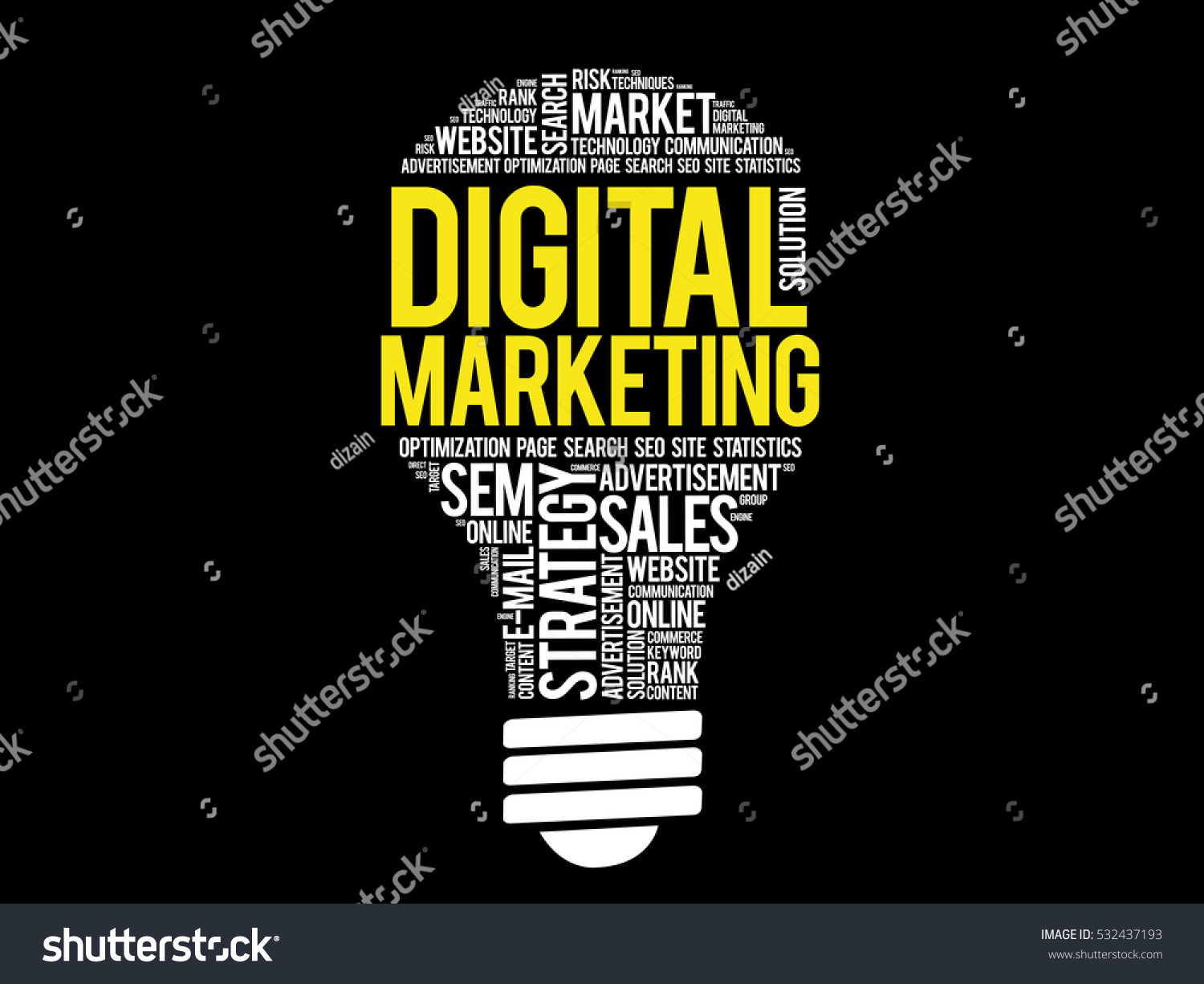 Digital Marketing Bulb Word Cloud Collage Stock Vector (Royalty Free ... Digital Marketing Bulb Word Cloud Collage Stock Vector (Royalty Free ...