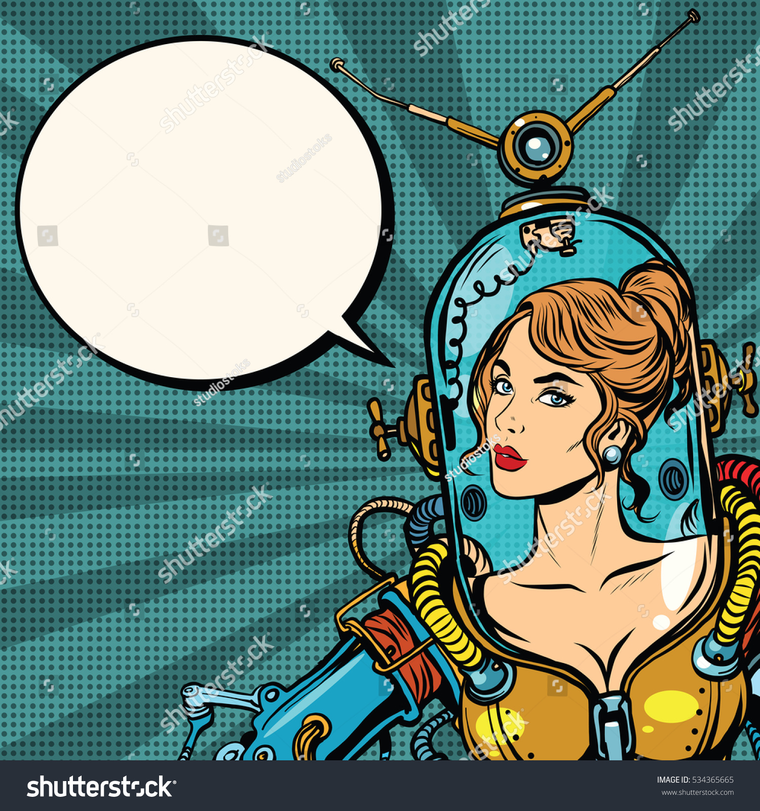 Beautiful Futuristic Girl Sexy Space Suit Stock Illustration 534365665 Shutterstock