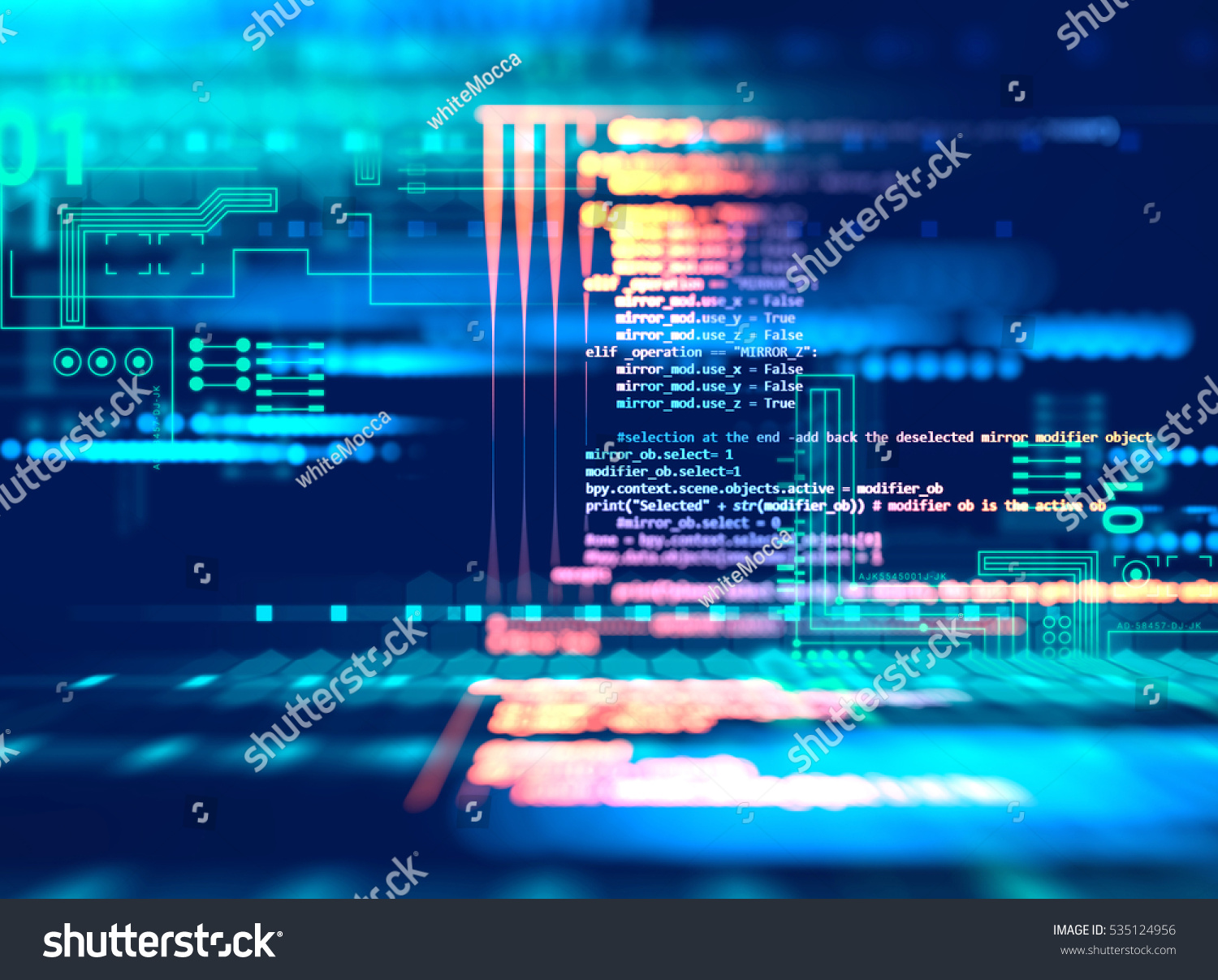 Programación de código en segundo plano: ilustración de stock 535124956 ...