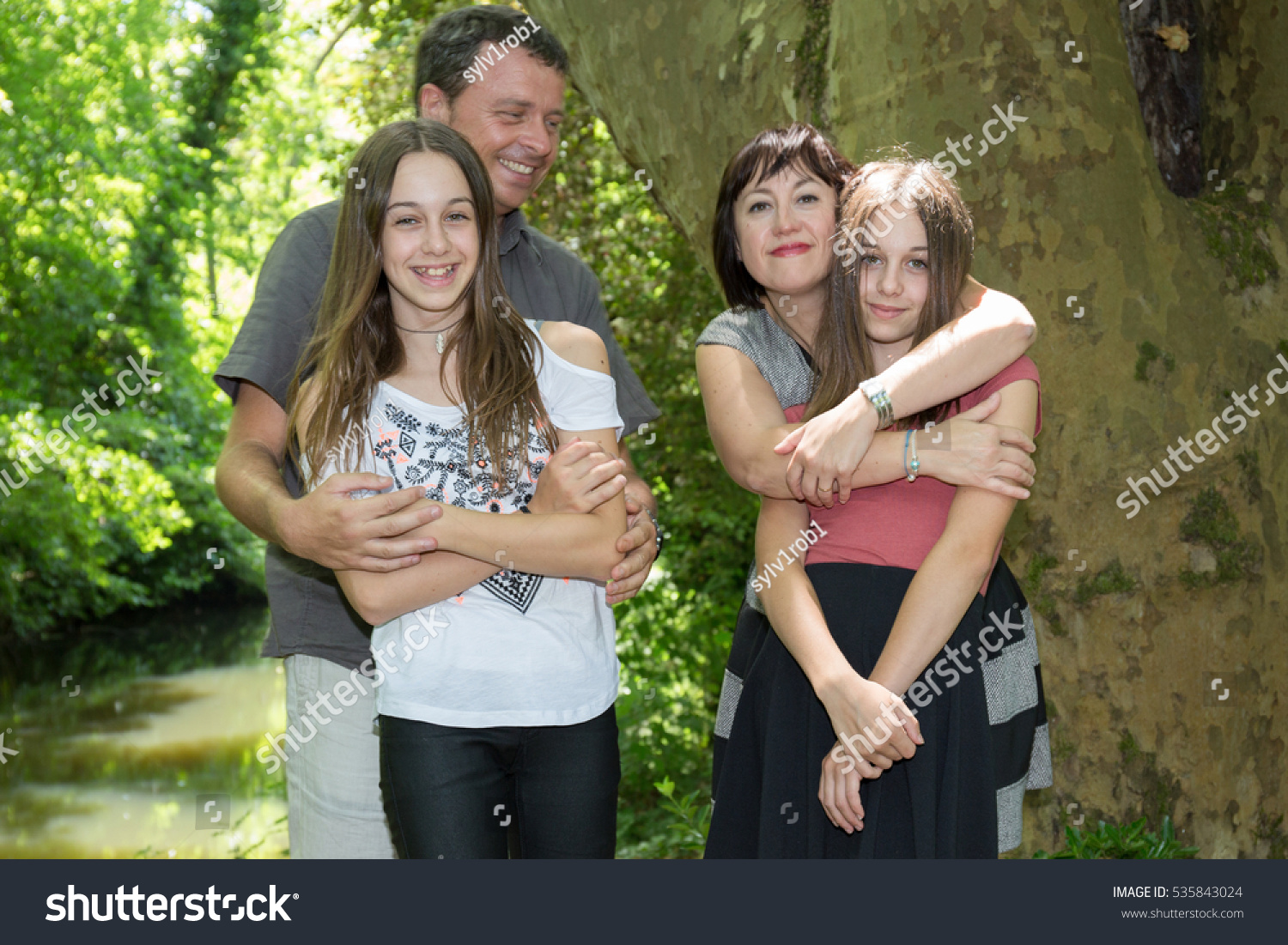 Father Mother Two Twins Daughters Teenager Stock Photo 535843024 ... Father Mother Two Twins Daughters Teenager Stock Photo 535843024 ...