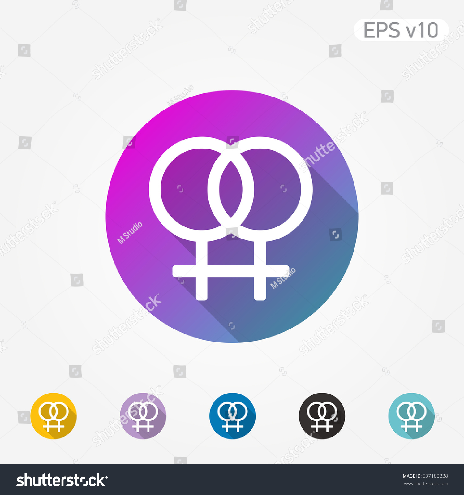 Colored Icon Sex Symbol Shadow Stock Vector Royalty Free 537183838