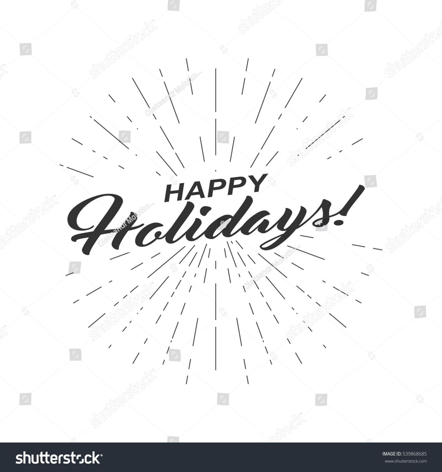 Monochrome Text Happy Holidays Greeting Card Stock Vector (Royalty Free ... Monochrome Text Happy Holidays Greeting Card Stock Vector (Royalty Free ...
