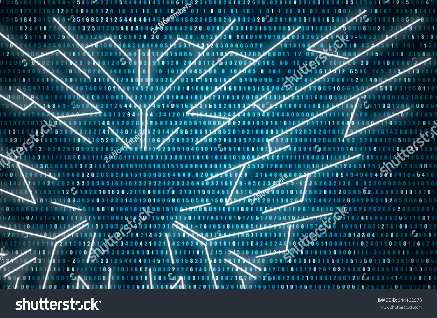 Abstract Blue Technology Background Binary Computer Stock Photo ...
