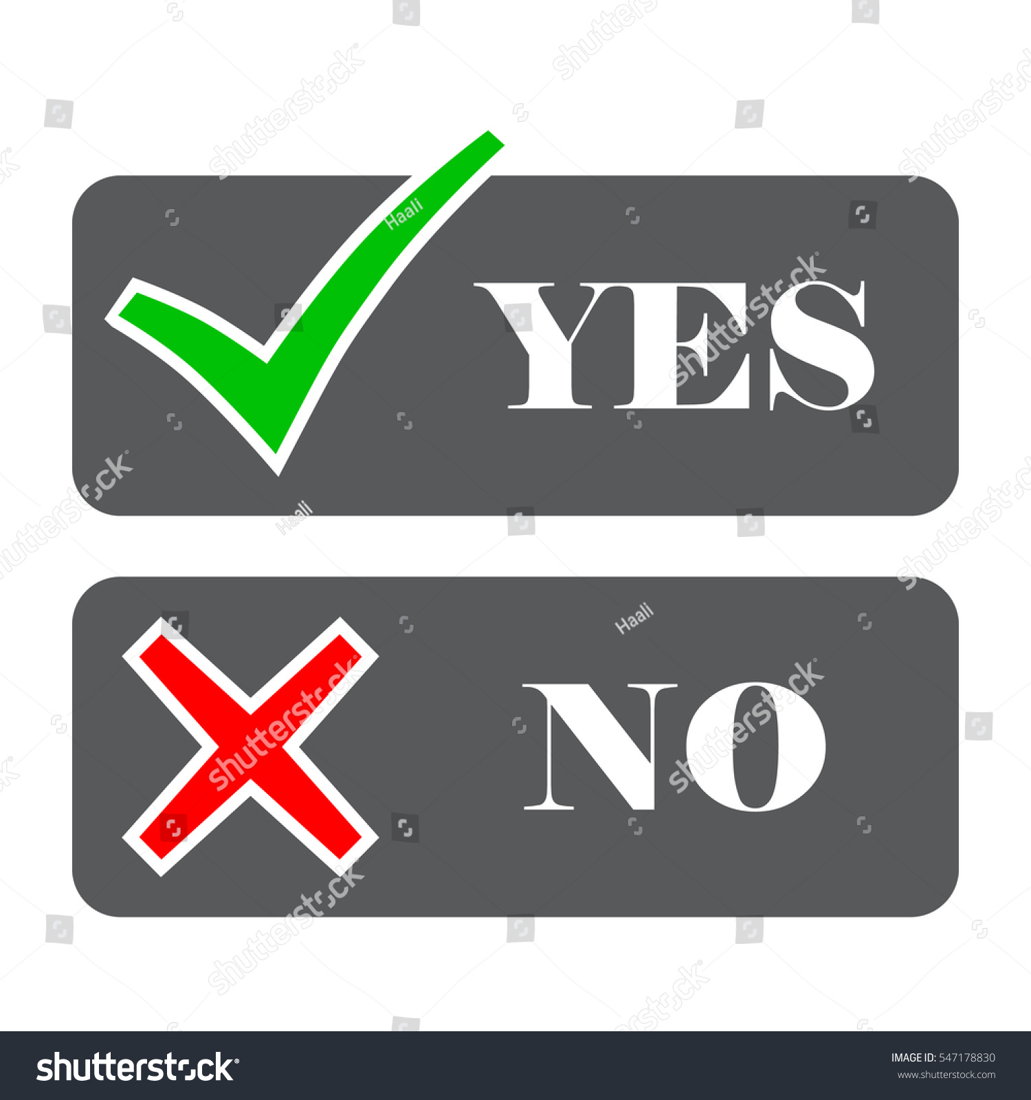Yes No Check Marks Vector Illustration Stock Vector (Royalty Free) 547178830 | Shutterstock