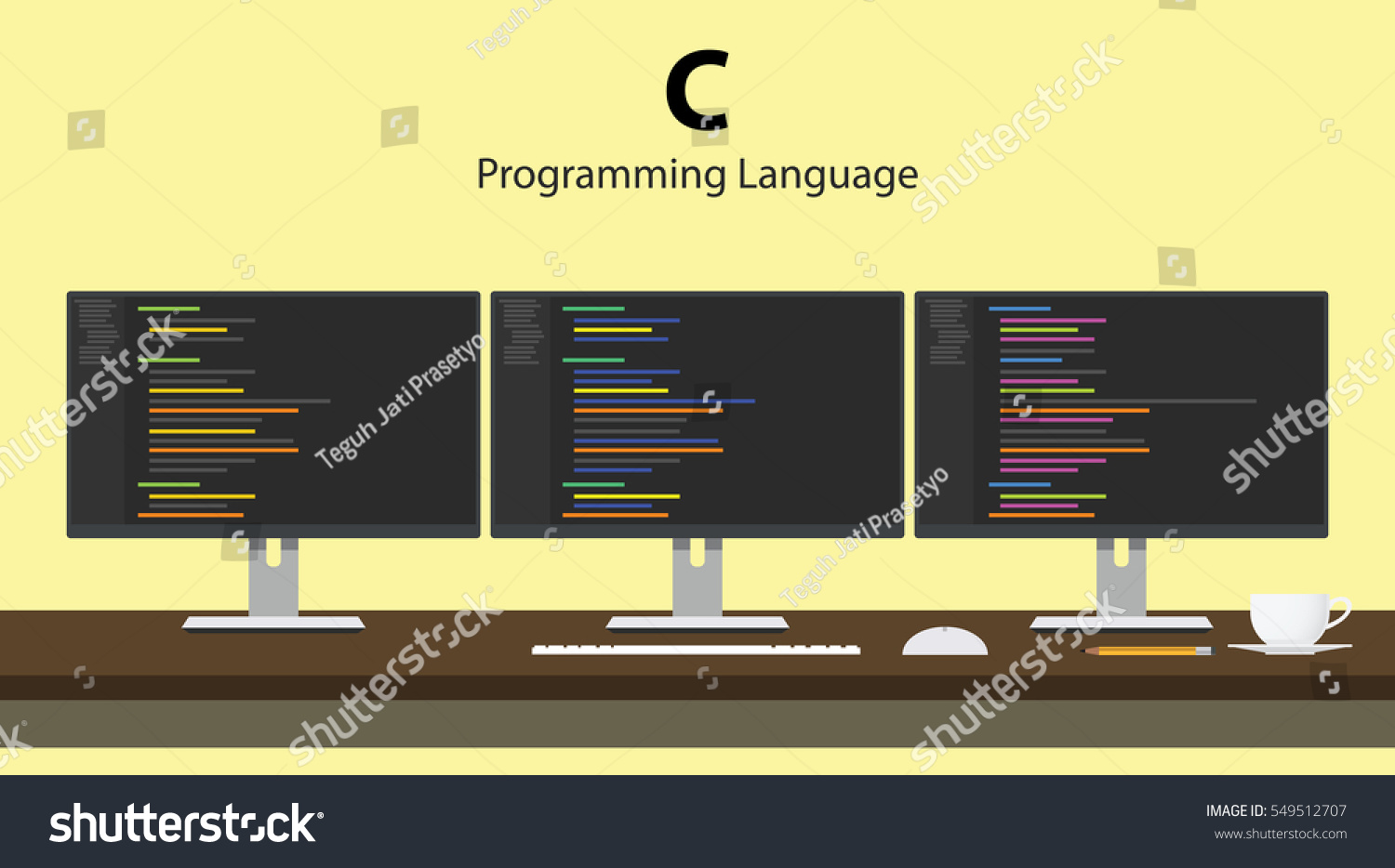 Illustration C Programming Language Code Displayed Stock Vector Royalty Free 549512707