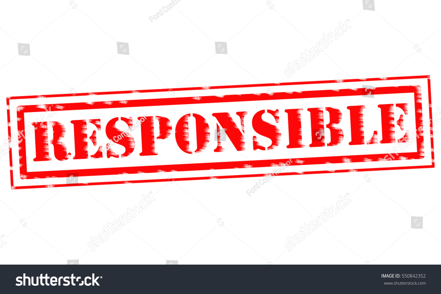 Responsible Red Stamp Text On White Stock Illustration 550842352