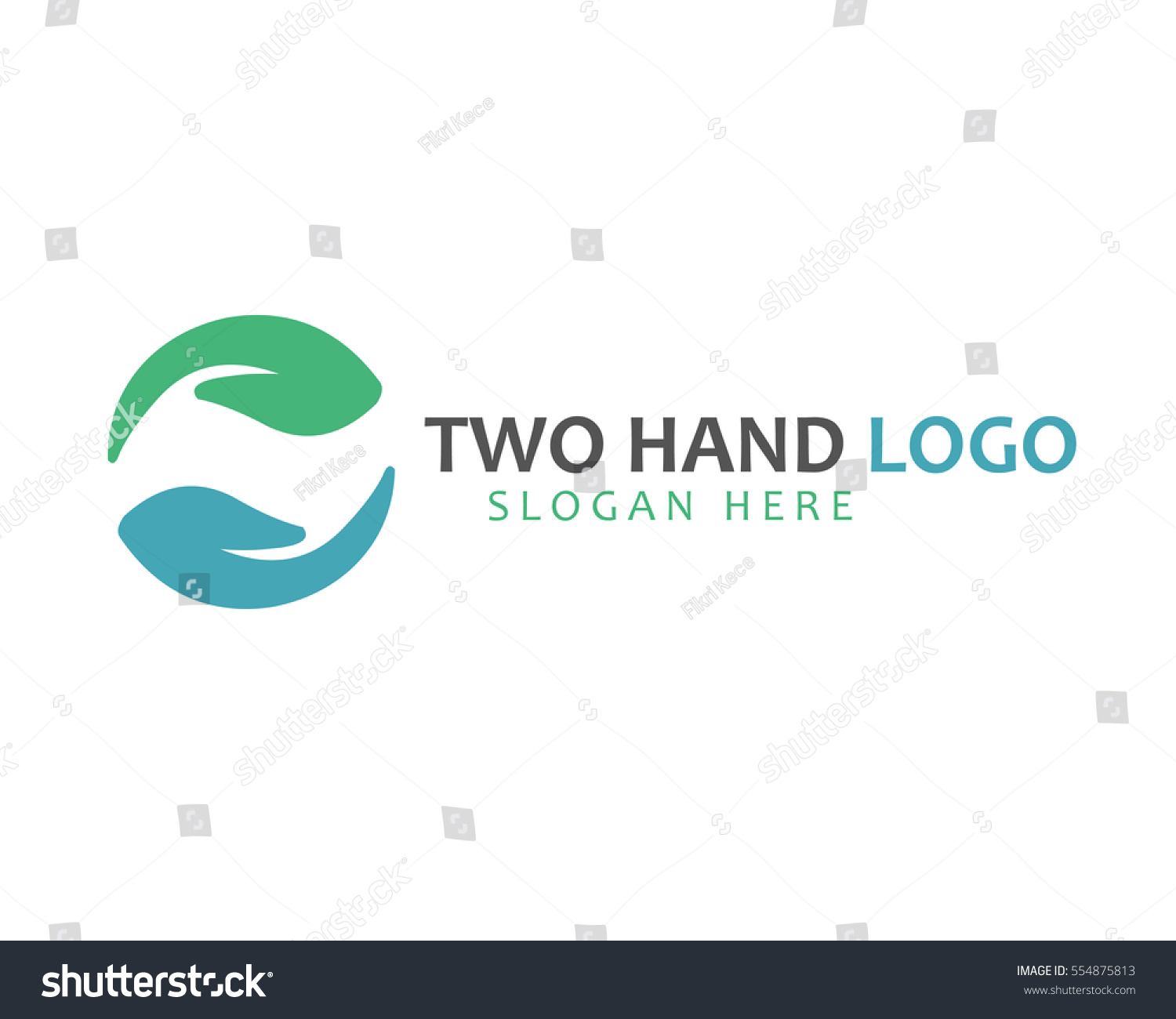 Two Hand Logo Vector Design Template Stock Vector (Royalty Free ...