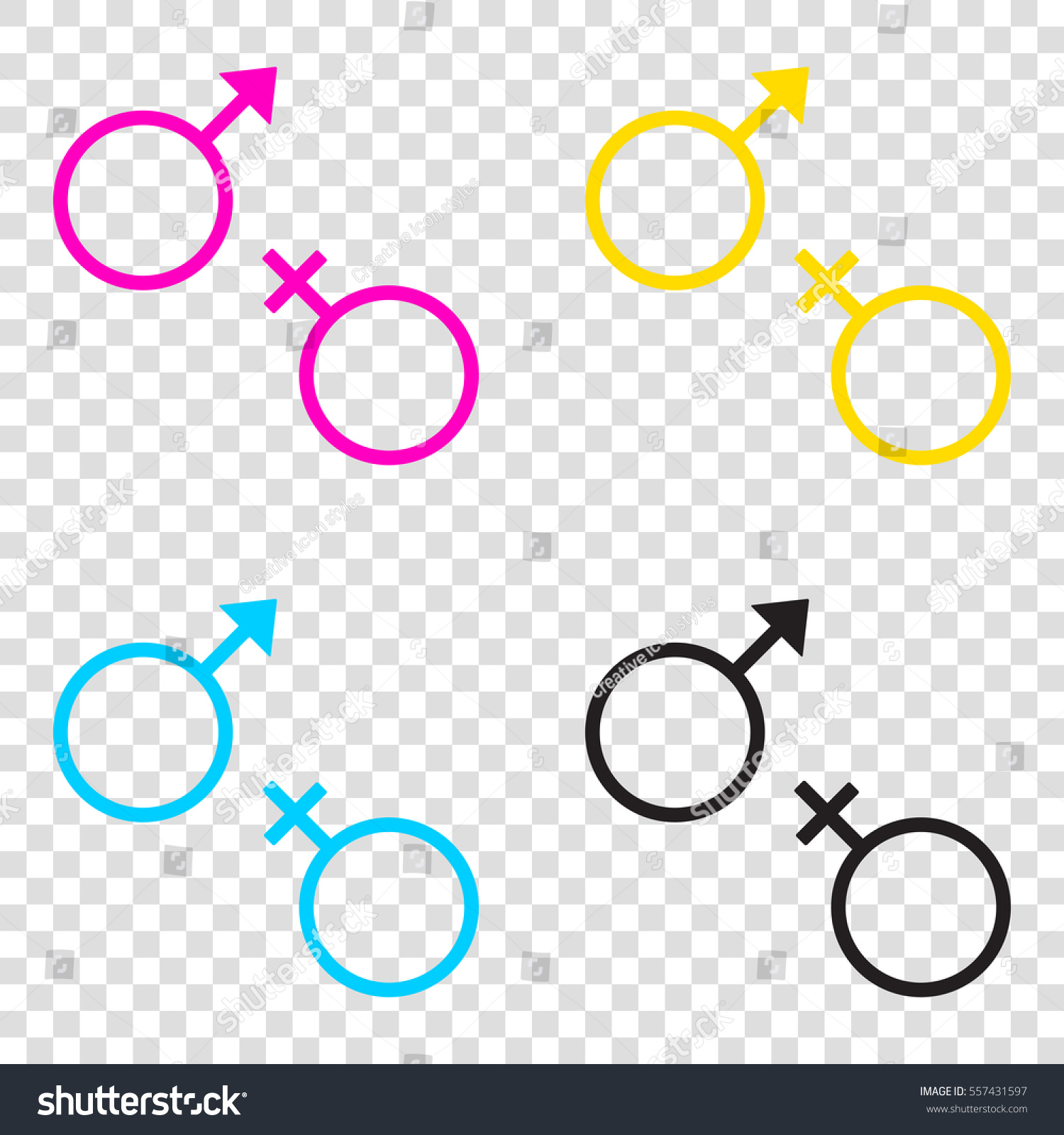 Sex Symbol Sign Cmyk Icons On 库存矢量图(免版税)557431597 Shutterstock