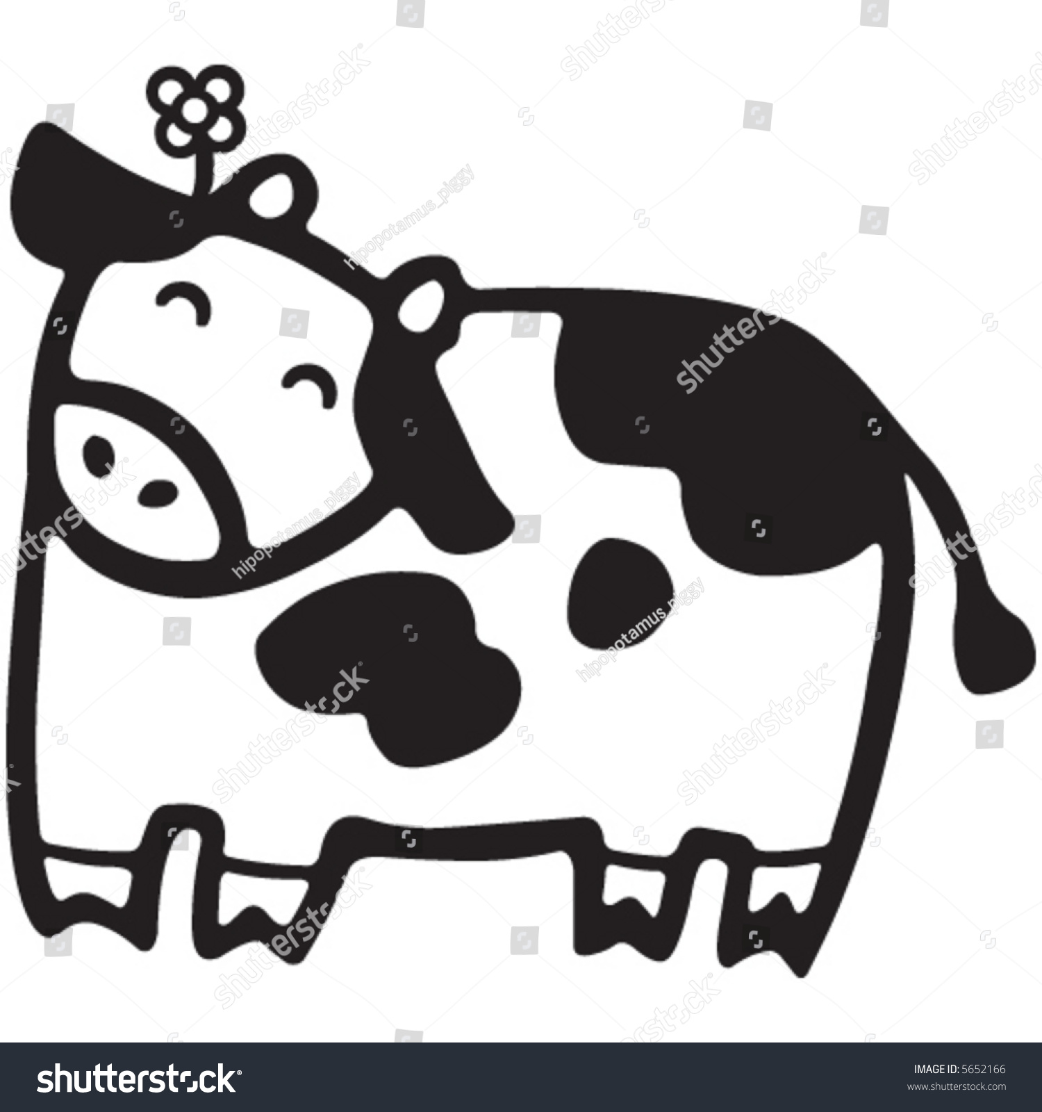Cute Cow Cartoon Illustration Stockvector Rechtenvrij 5652166