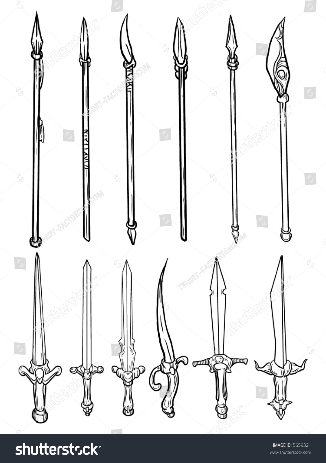 Vector Weapons Set Stock Vector (Royalty Free) 5659321 | Shutterstock