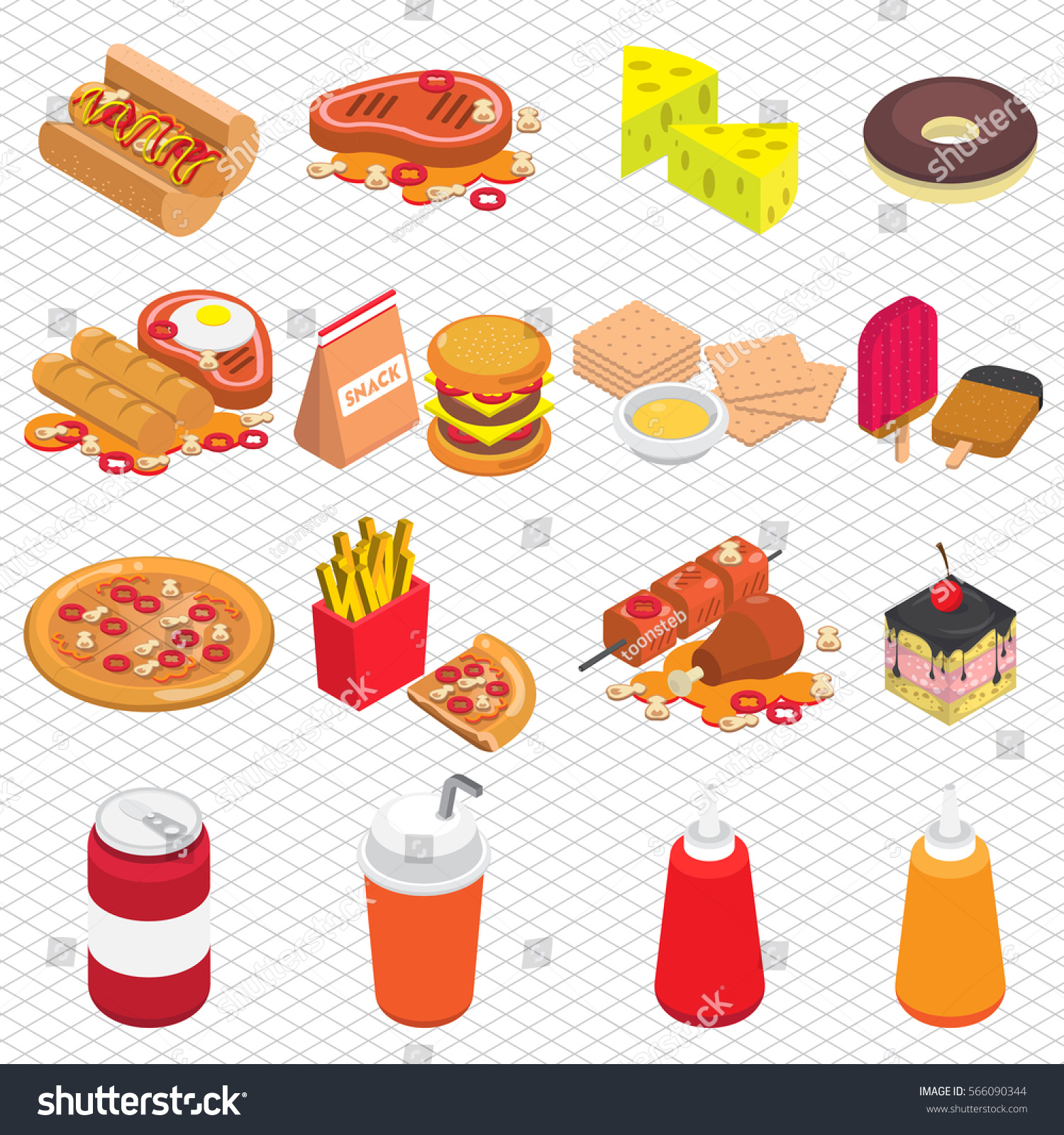 Illustration Info Graphic Junk Food Concept Stock Vector Royalty Free 566090344 Shutterstock