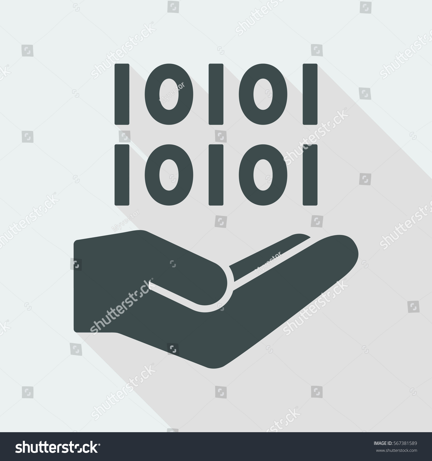 Binary Code Concept Minimal Vector Icon Stock Vector (Royalty Free ...