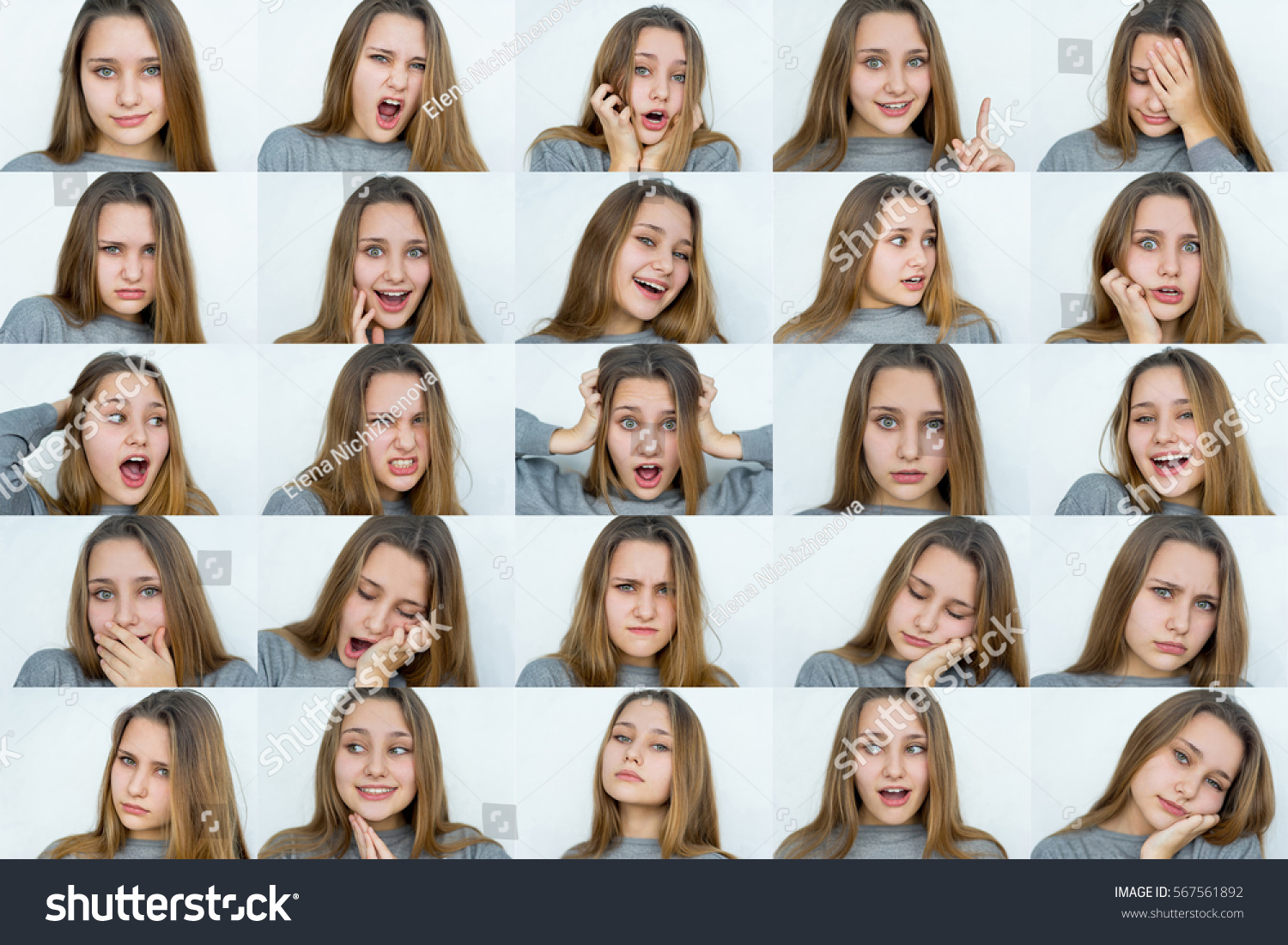 Set Emotions Beautiful Girls Portraits Isolated Stock Photo 567561892 ... Set Emotions Beautiful Girls Portraits Isolated Stock Photo 567561892 ...