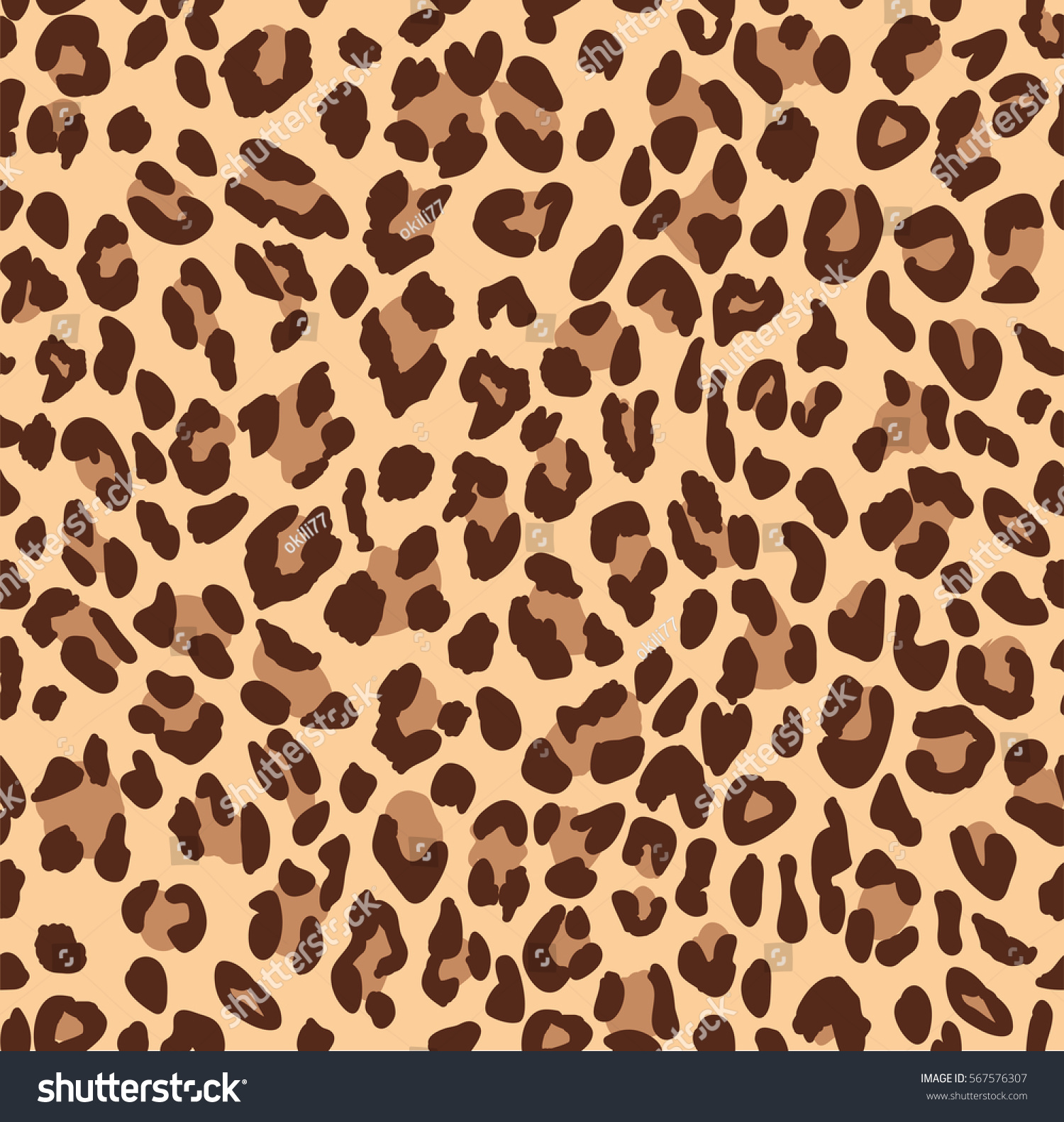 Leopard Seamless Pattern Stock Vector (Royalty Free) 567576307 ...