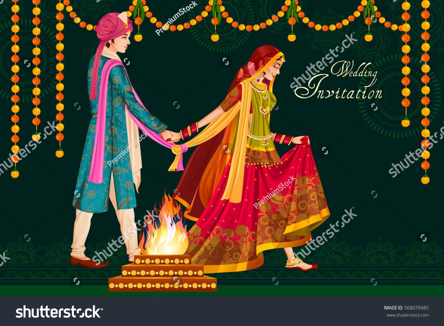 Vector Design Indian Couple Wedding Satphera Stock Vector (Royalty Free ... Vector Design Indian Couple Wedding Satphera Stock Vector (Royalty Free ...