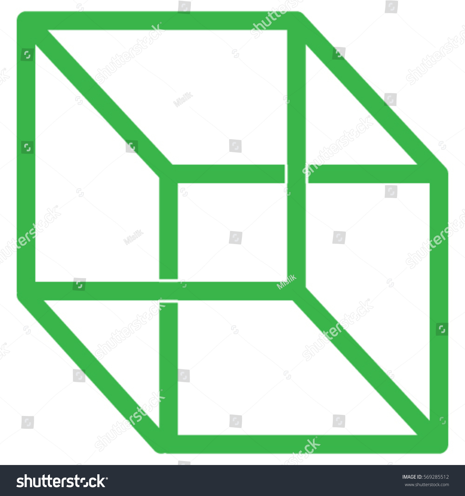 Vektor Stok Simple 2d Cube Drawing 3d Perspective (Tanpa Royalti) 569285512 | Shutterstock