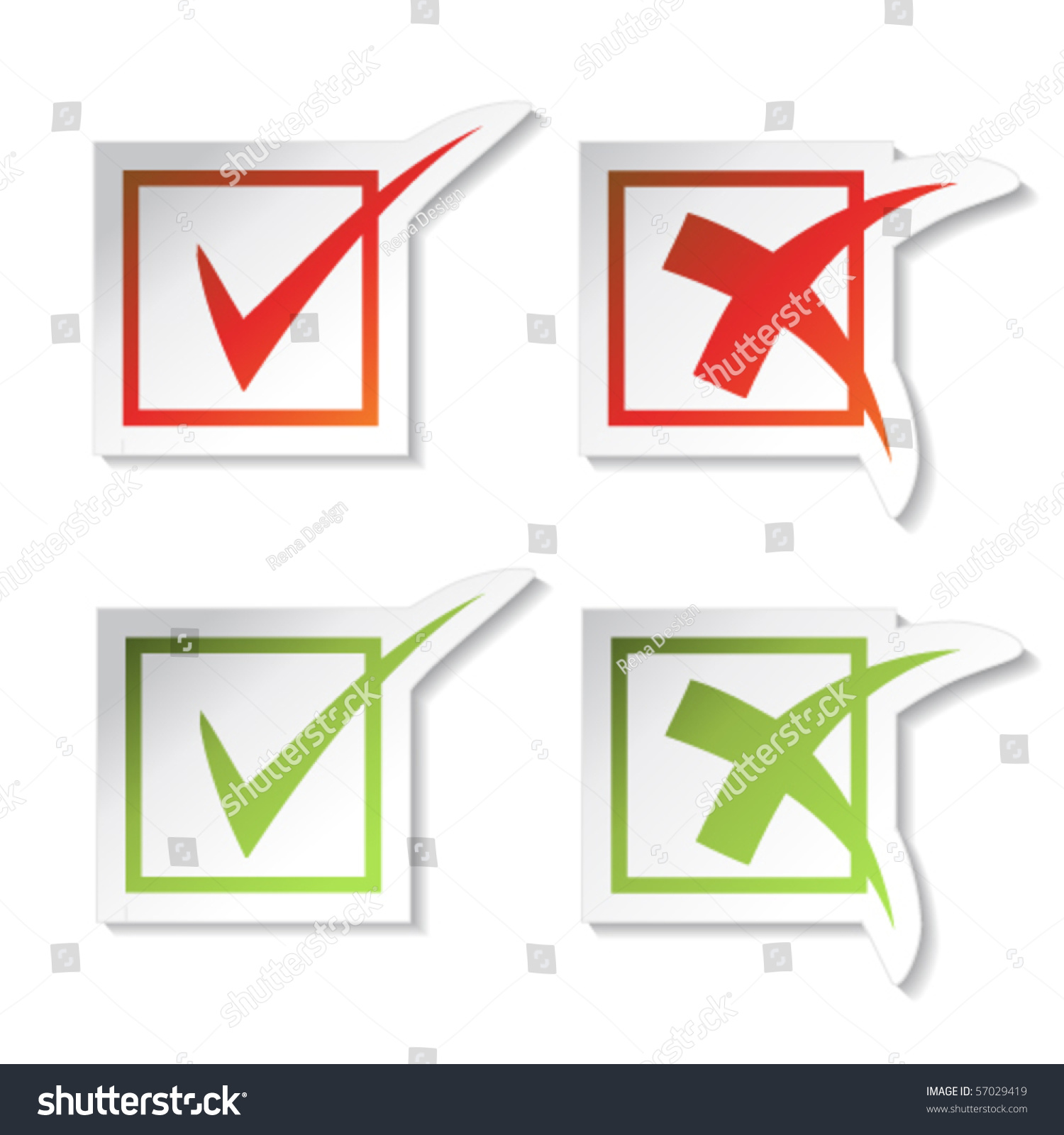 Vector Check Mark Stickers Stock Vector (royalty Free) 57029419