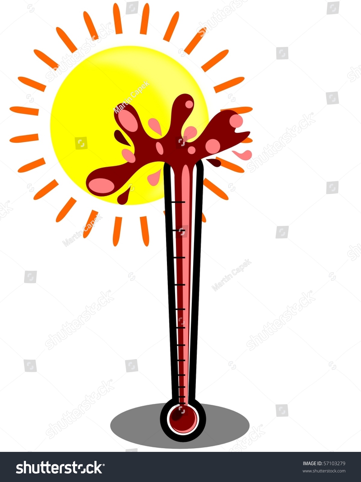 Exploding Thermometer Stock Vector (Royalty Free) 57103279 | Shutterstock