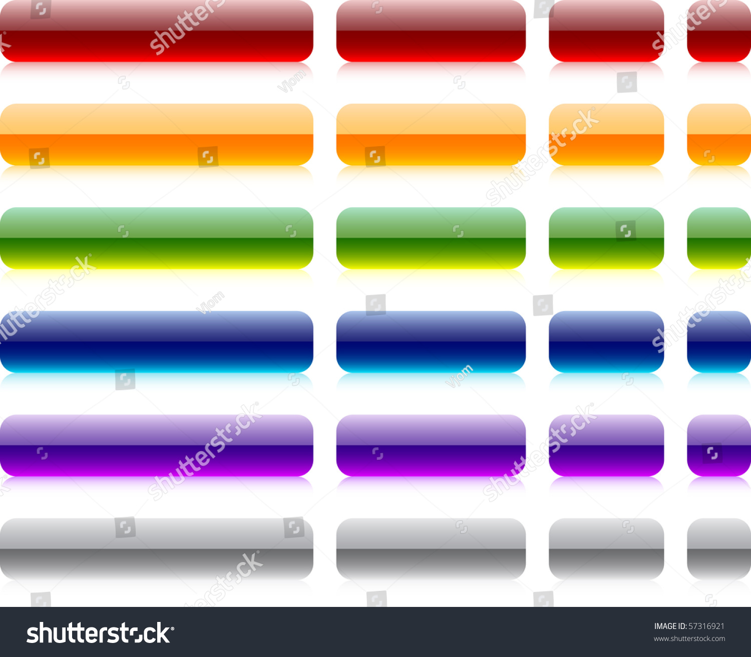 Long Short Rectangular Buttons Vector Stock Vector (Royalty Free ...