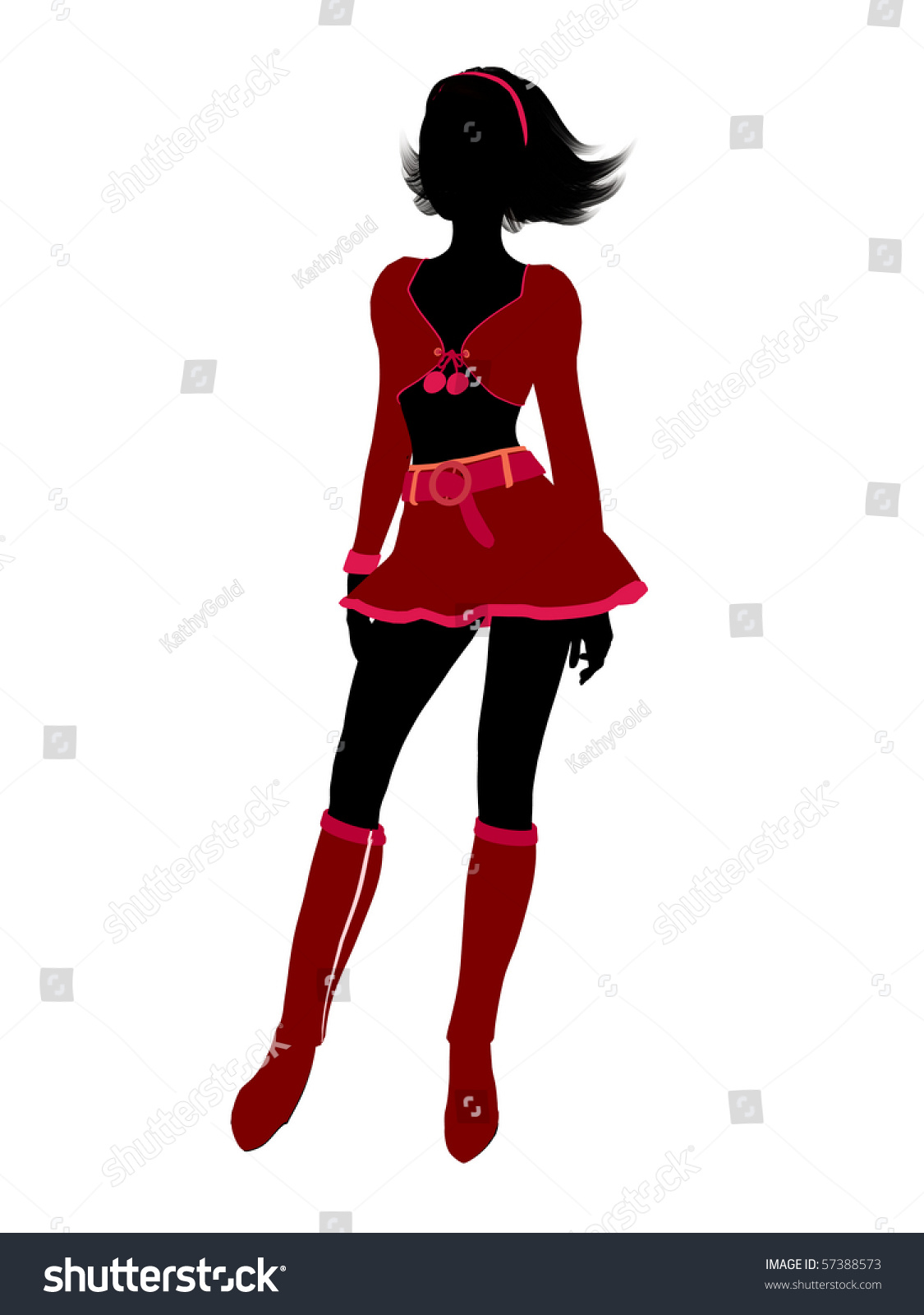 Sexy Female Christmas Elf Illustration Silhouette Stock Illustration 57388573 Shutterstock